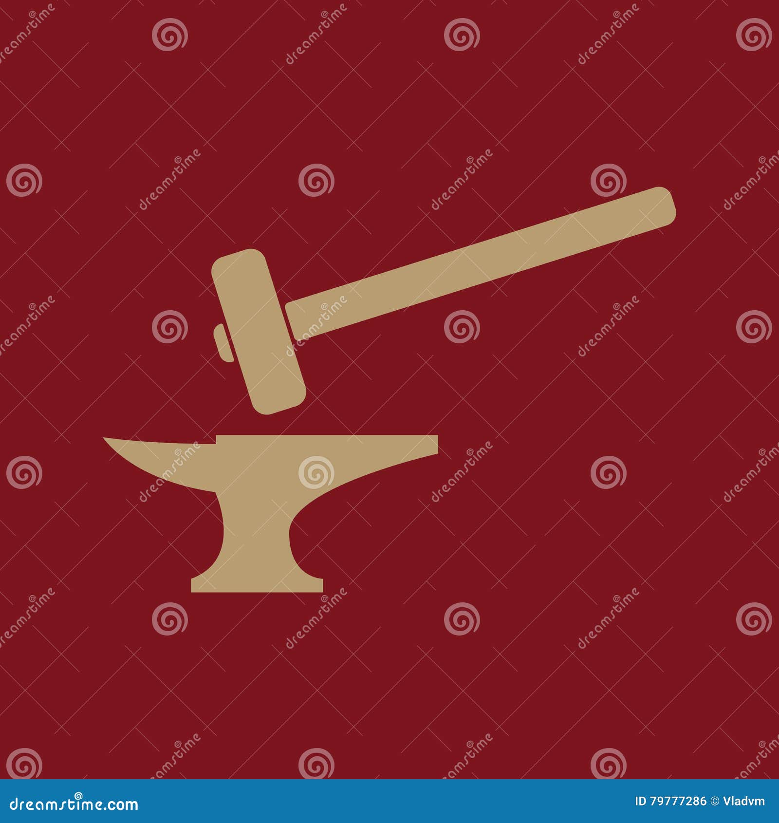 The Smithy Icon. Forge and Stithy, Blacksmith Symbol Stock Vector ...