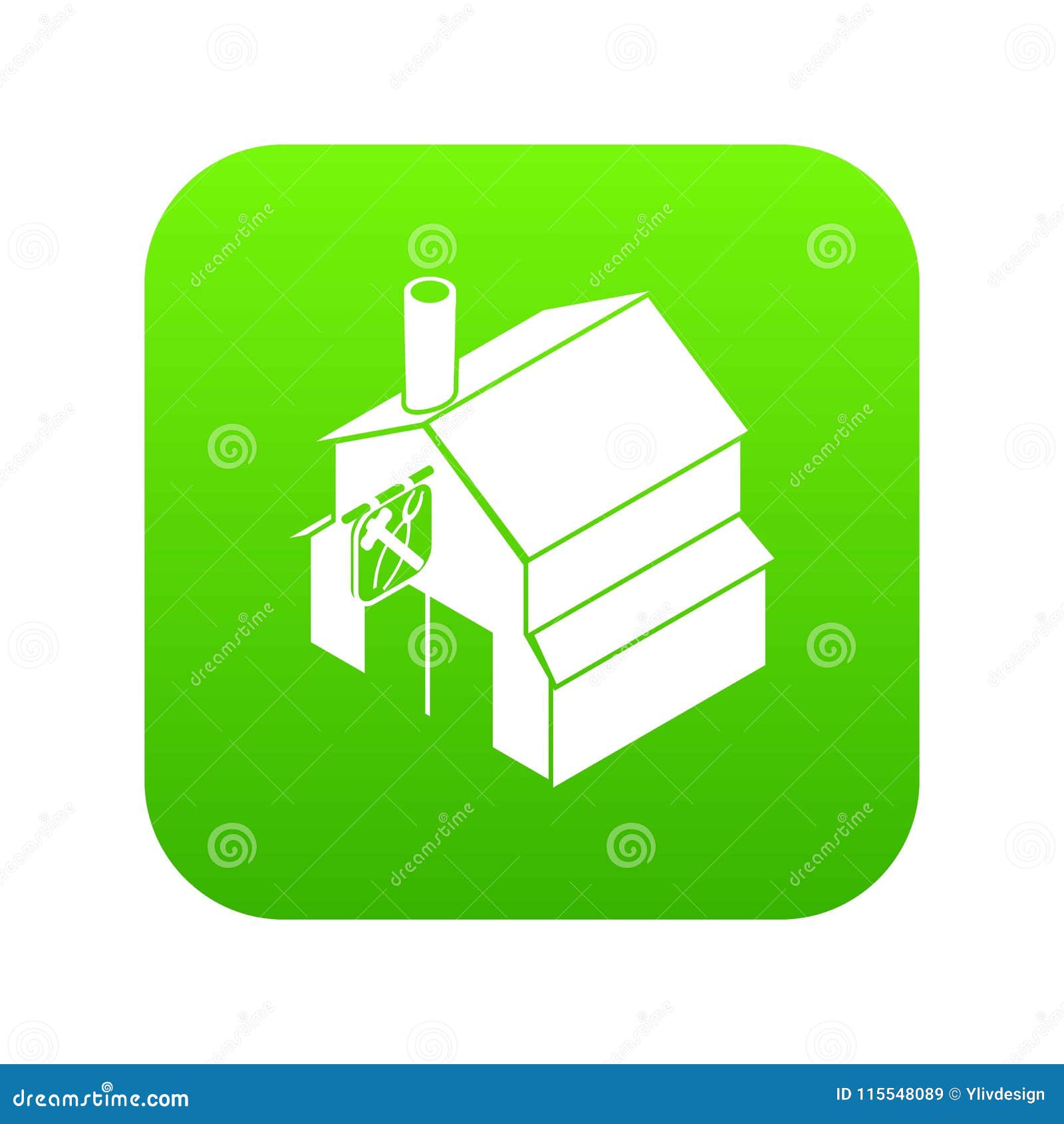 The Smithy Icon. Forge And Stithy, Blacksmith Symbol. Flat Cartoon ...