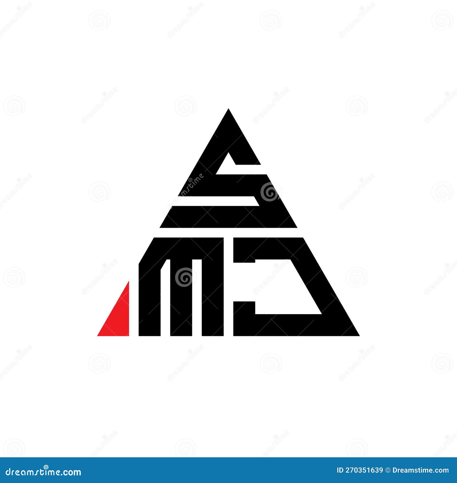 SMJ Triangle Letter Logo Design with Triangle Shape. SMJ Triangle Logo ...