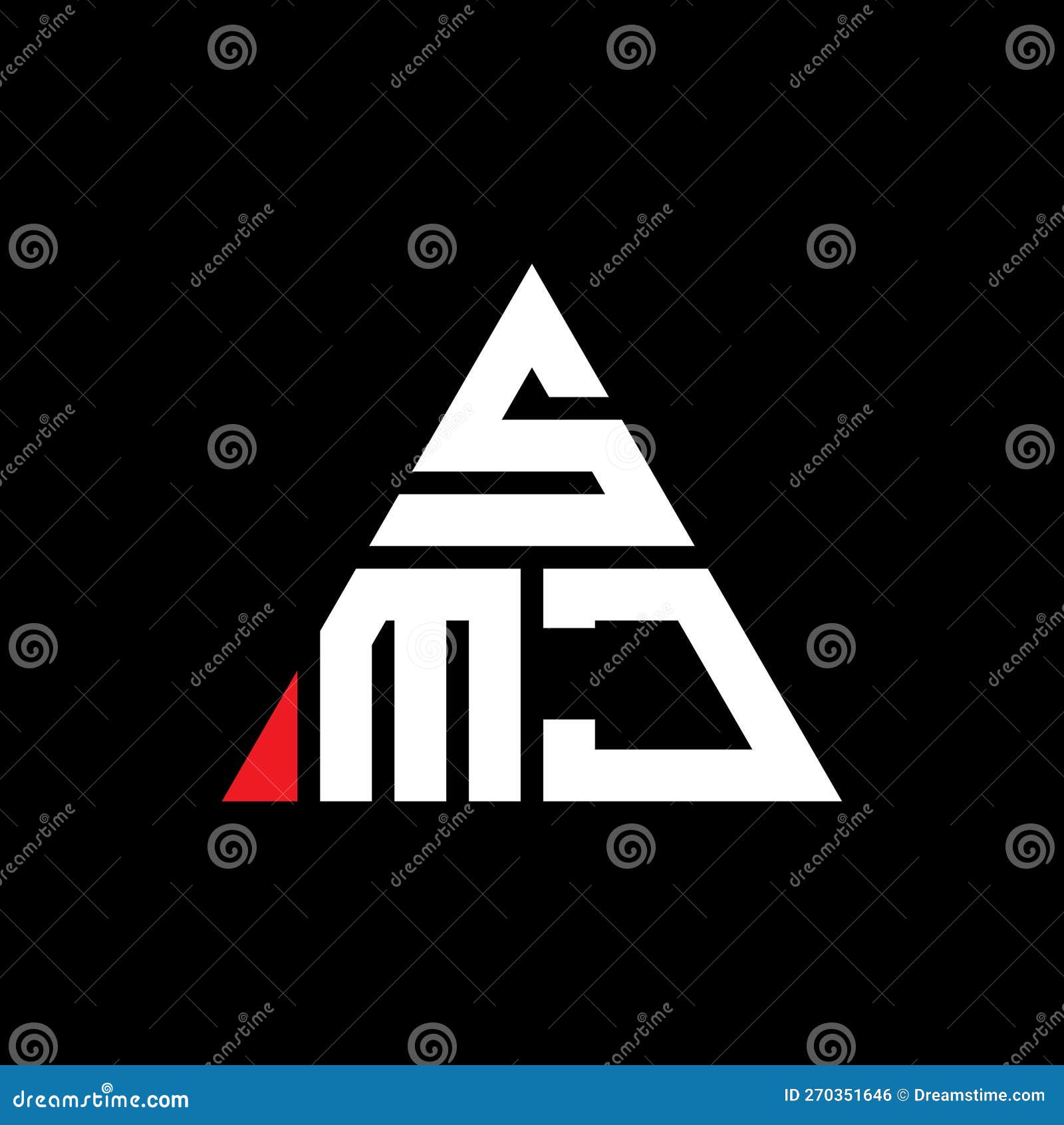 SMJ Triangle Letter Logo Design with Triangle Shape. SMJ Triangle Logo ...