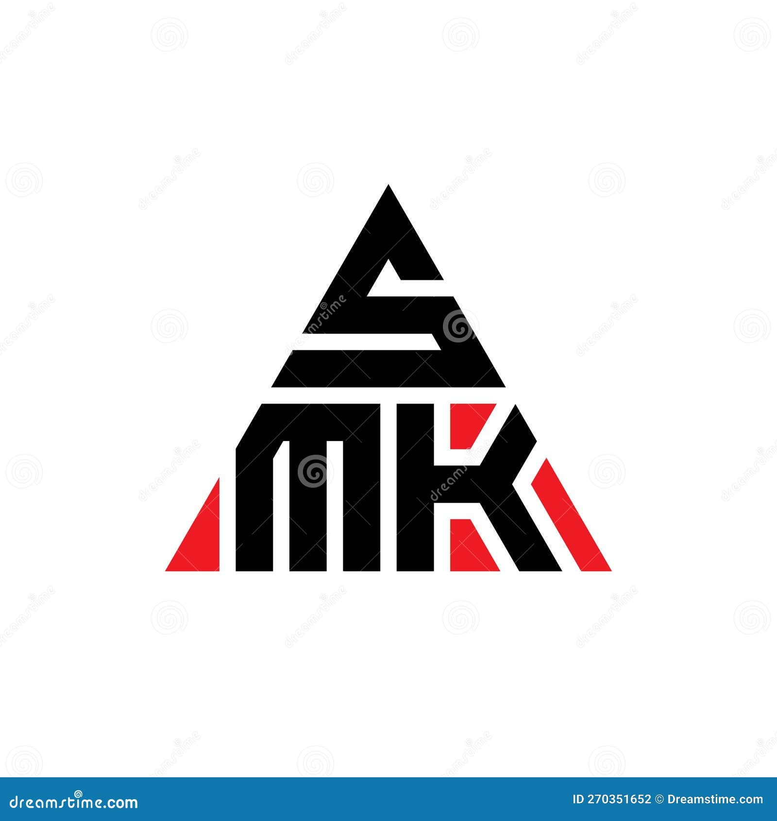 SMK Triangle Letter Logo Design with Triangle Shape. SMK Triangle Logo ...