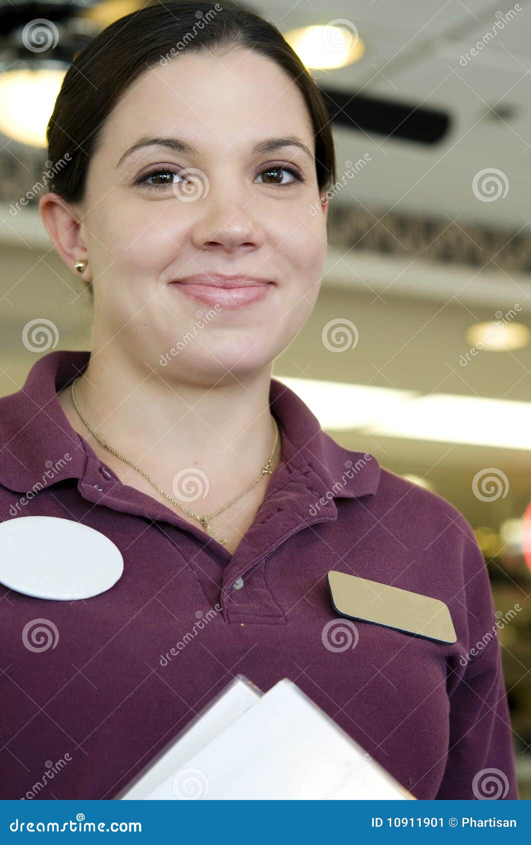Smling Friendly Waitress in Diner Stock Image - Image of service ...