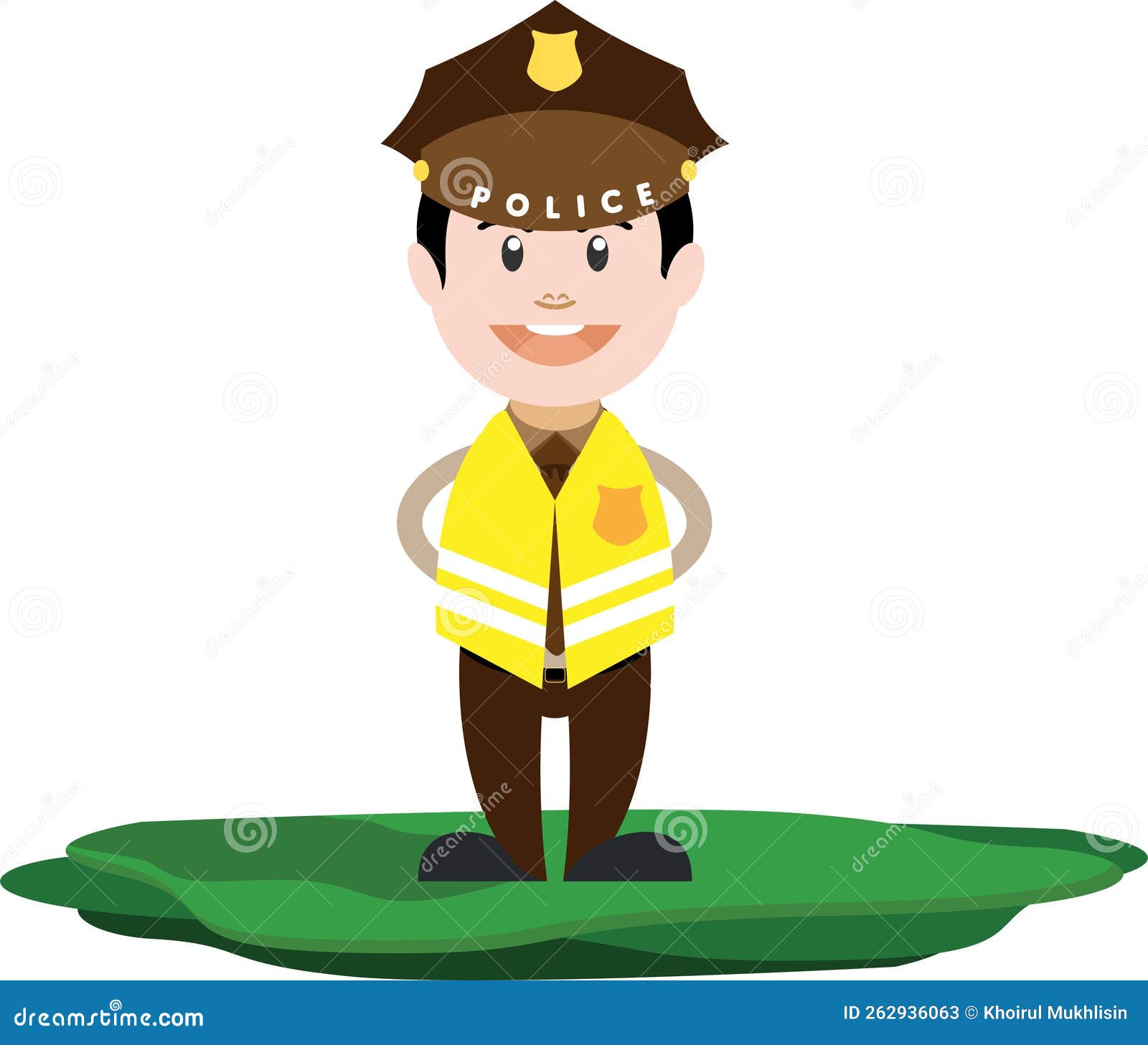 Smling Policeman Flat Cartoon Stock Vector - Illustration of design ...