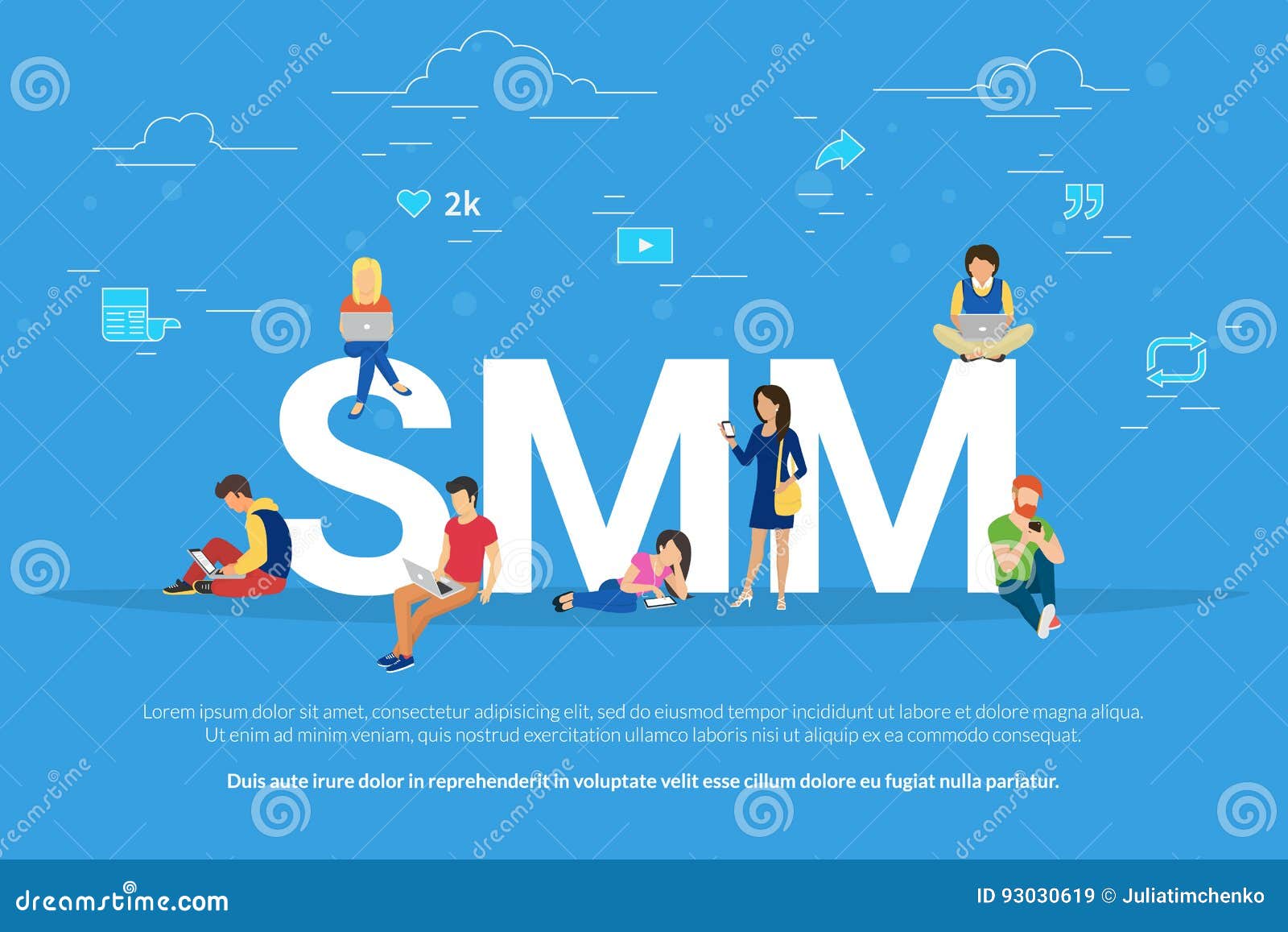 SMM Concept Vector Illustration of People Stock Vector - Illustration ...