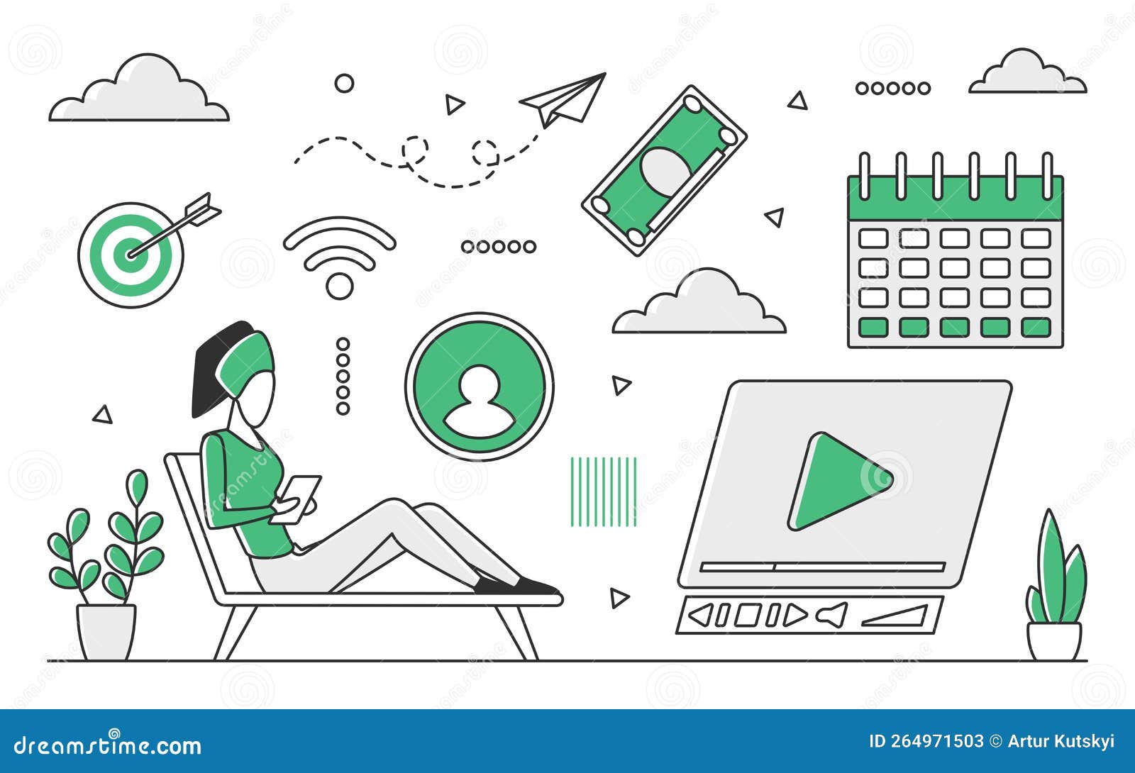 Smm content creation stock vector. Illustration of article - 264971503