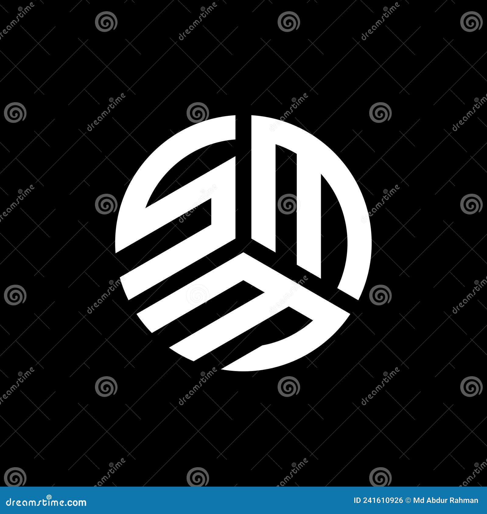 SMM Letter Logo Design on Black Background. SMM Creative Initials ...