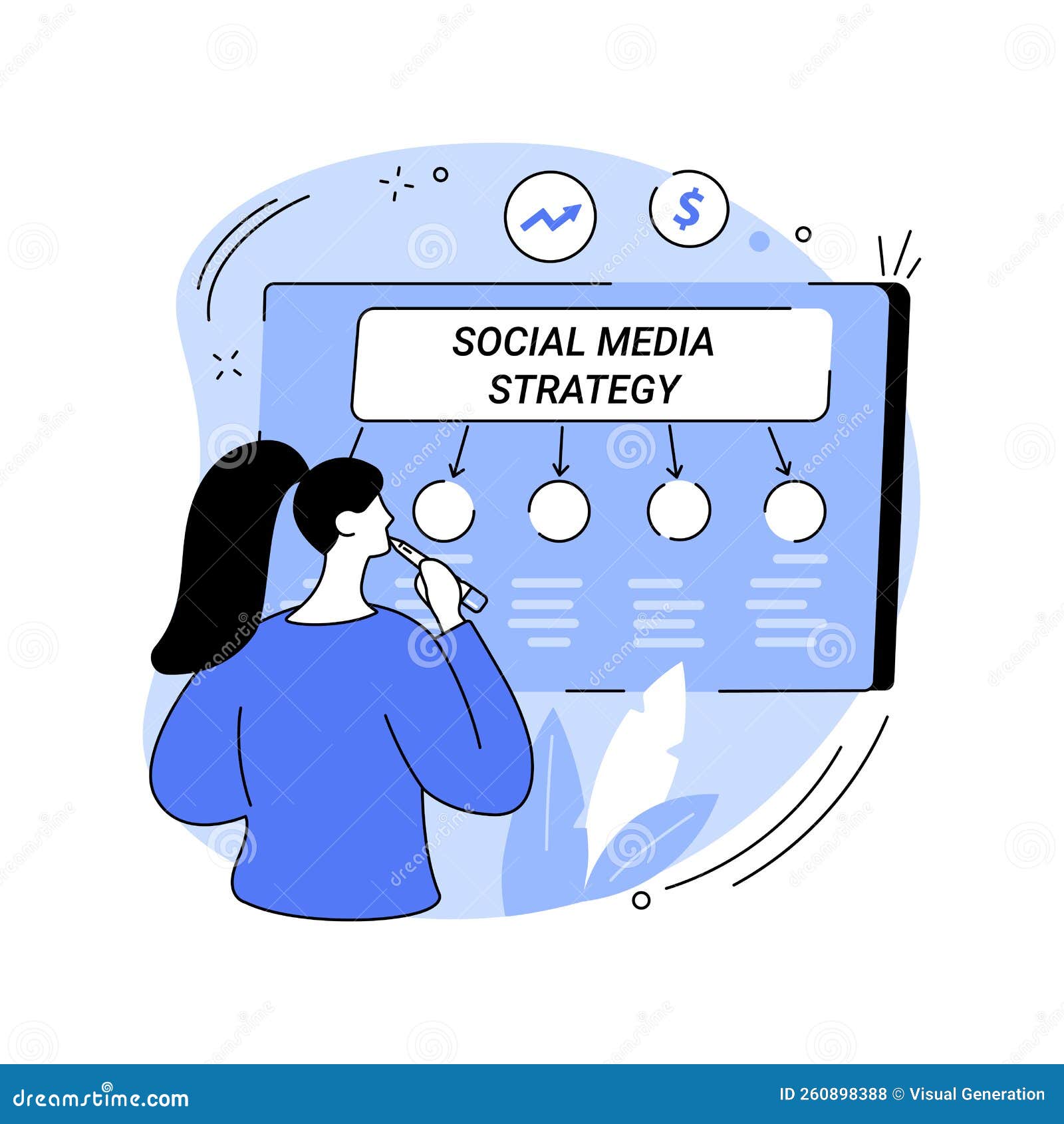 SMM Strategy Development Isolated Cartoon Vector Illustrations. Stock ...