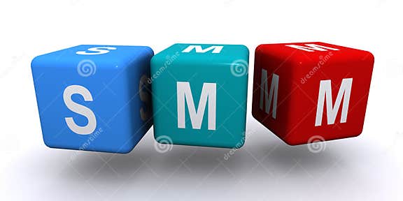 Smm word block on white stock illustration. Illustration of cyberspace ...