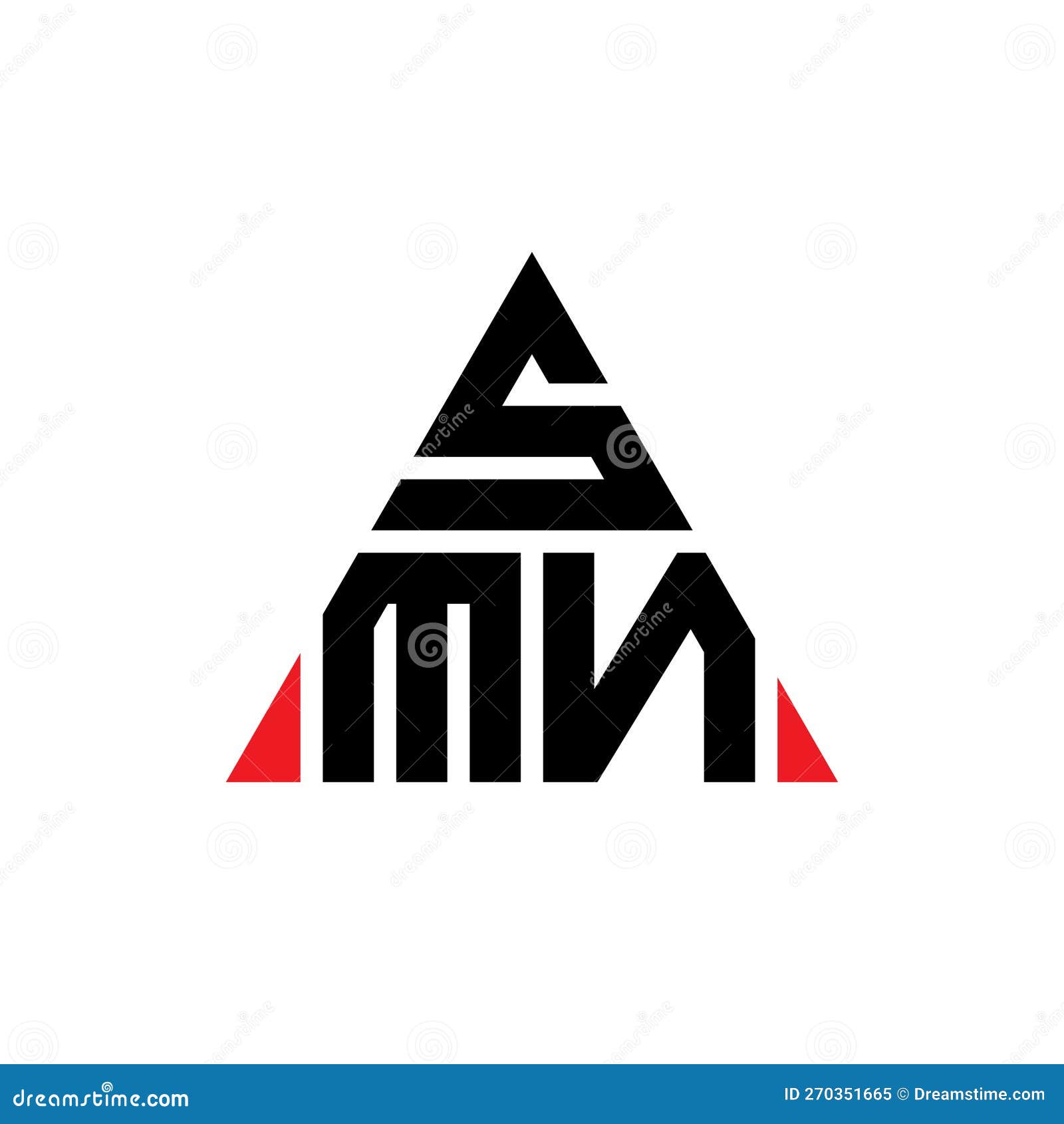 SMN Triangle Letter Logo Design with Triangle Shape. SMN Triangle Logo ...