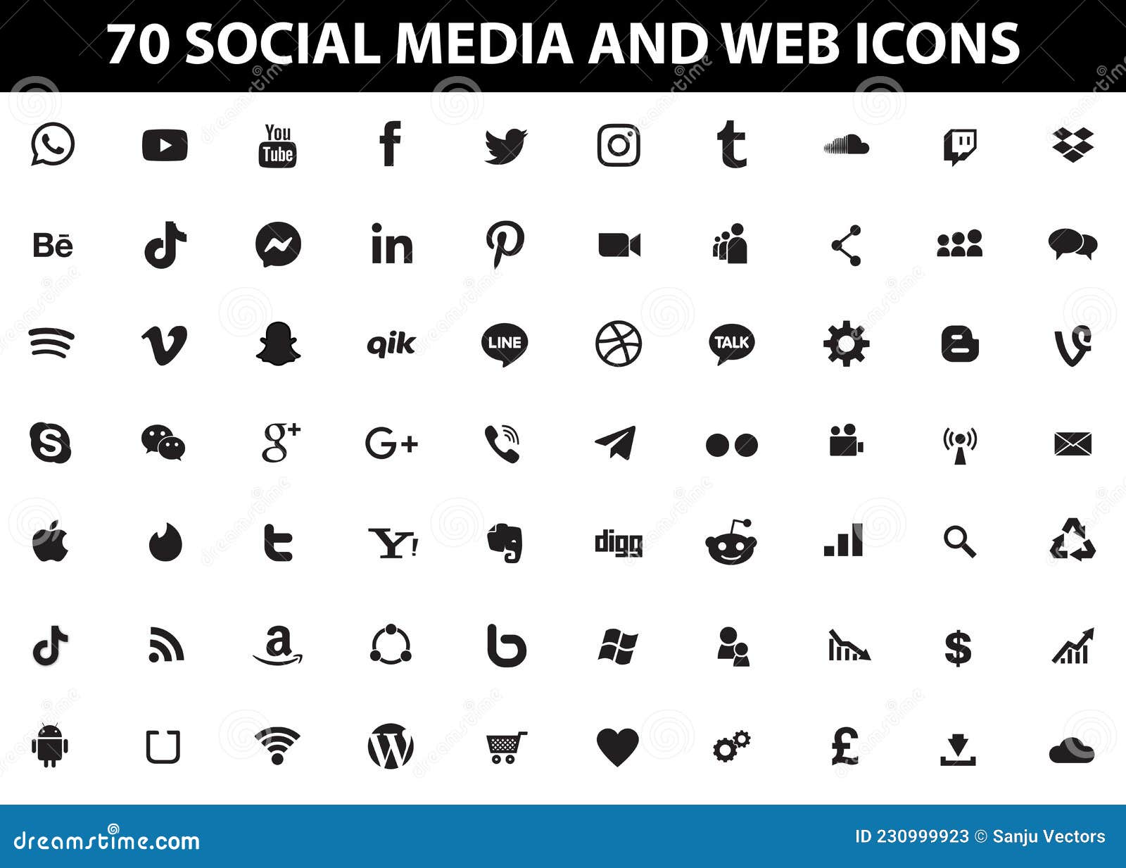 Vector Simple Social Media Icons