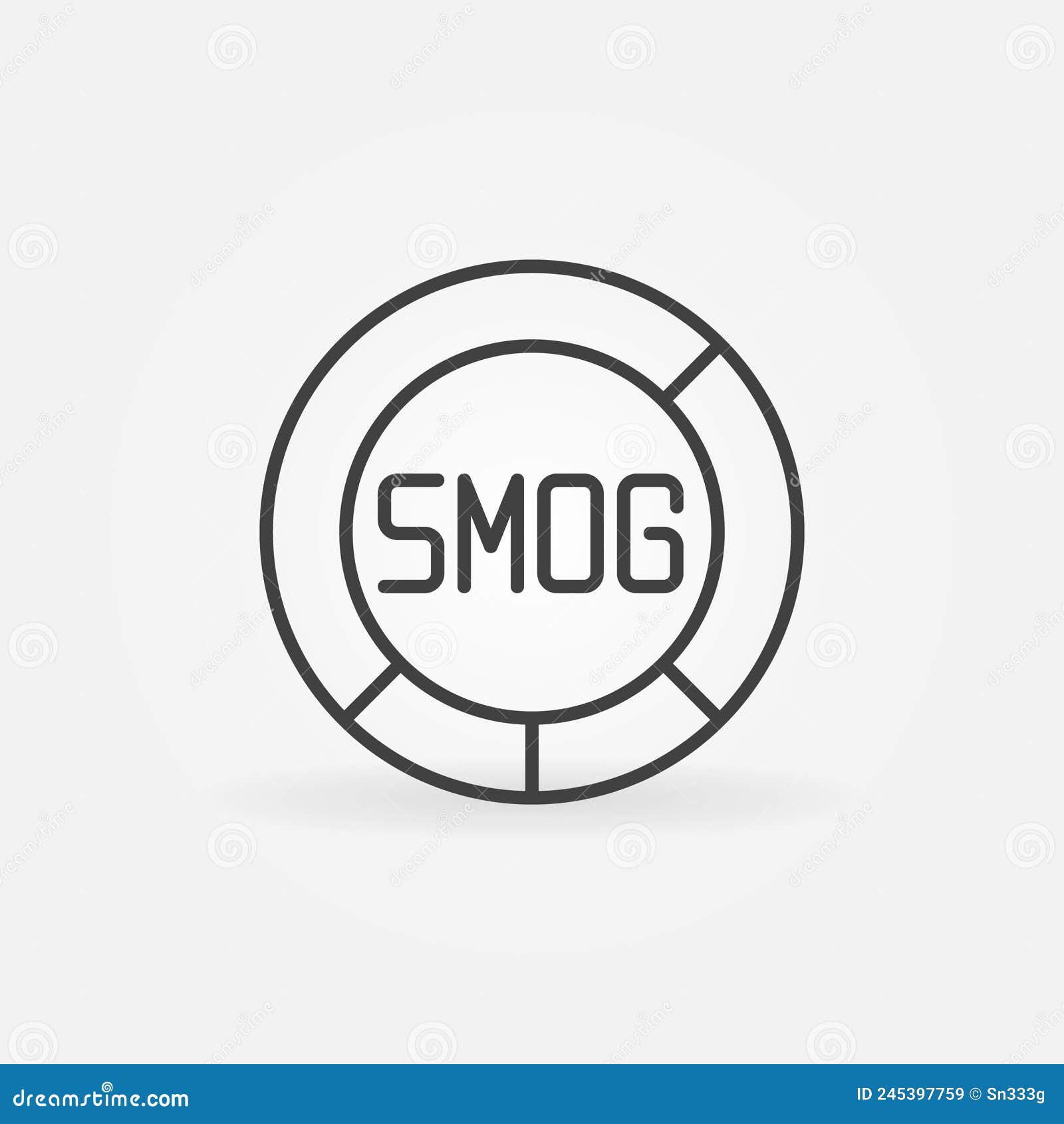 Smog Diagram or Pie Chart Vector Thin Line Concept Icon Stock Vector ...
