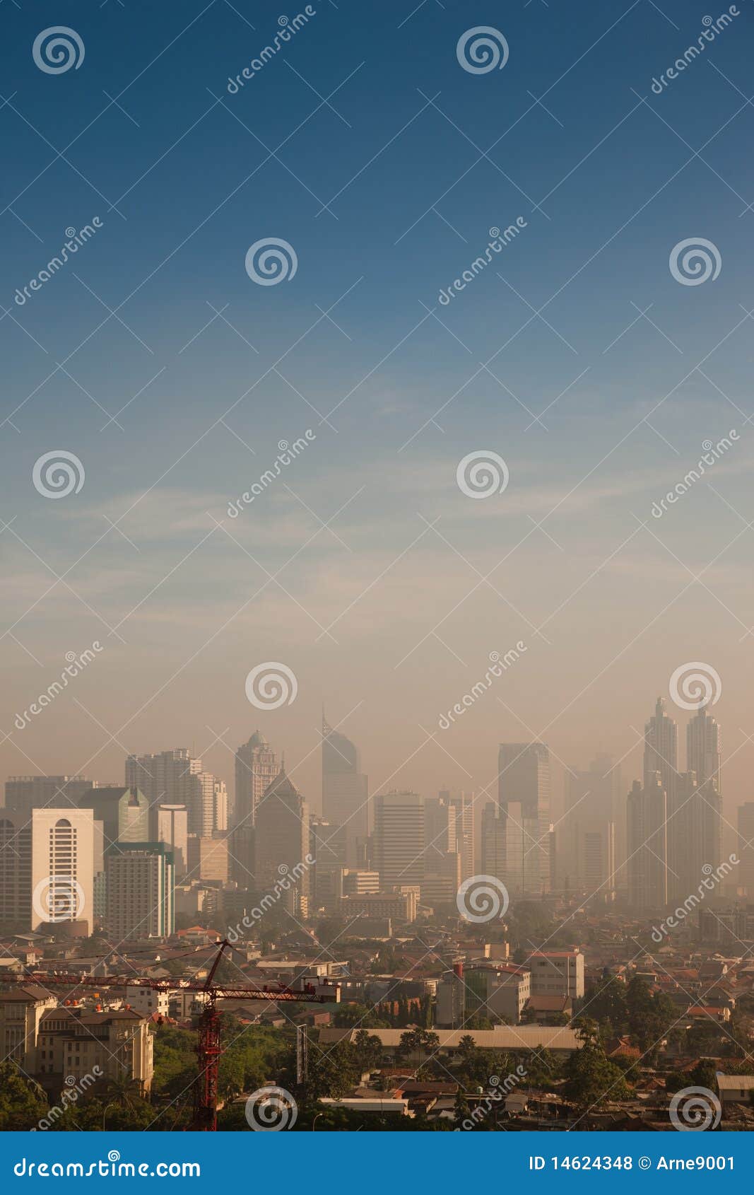 Smog Dome Over a Polluted City Stock Photo - Image of skyline, jakarta ...