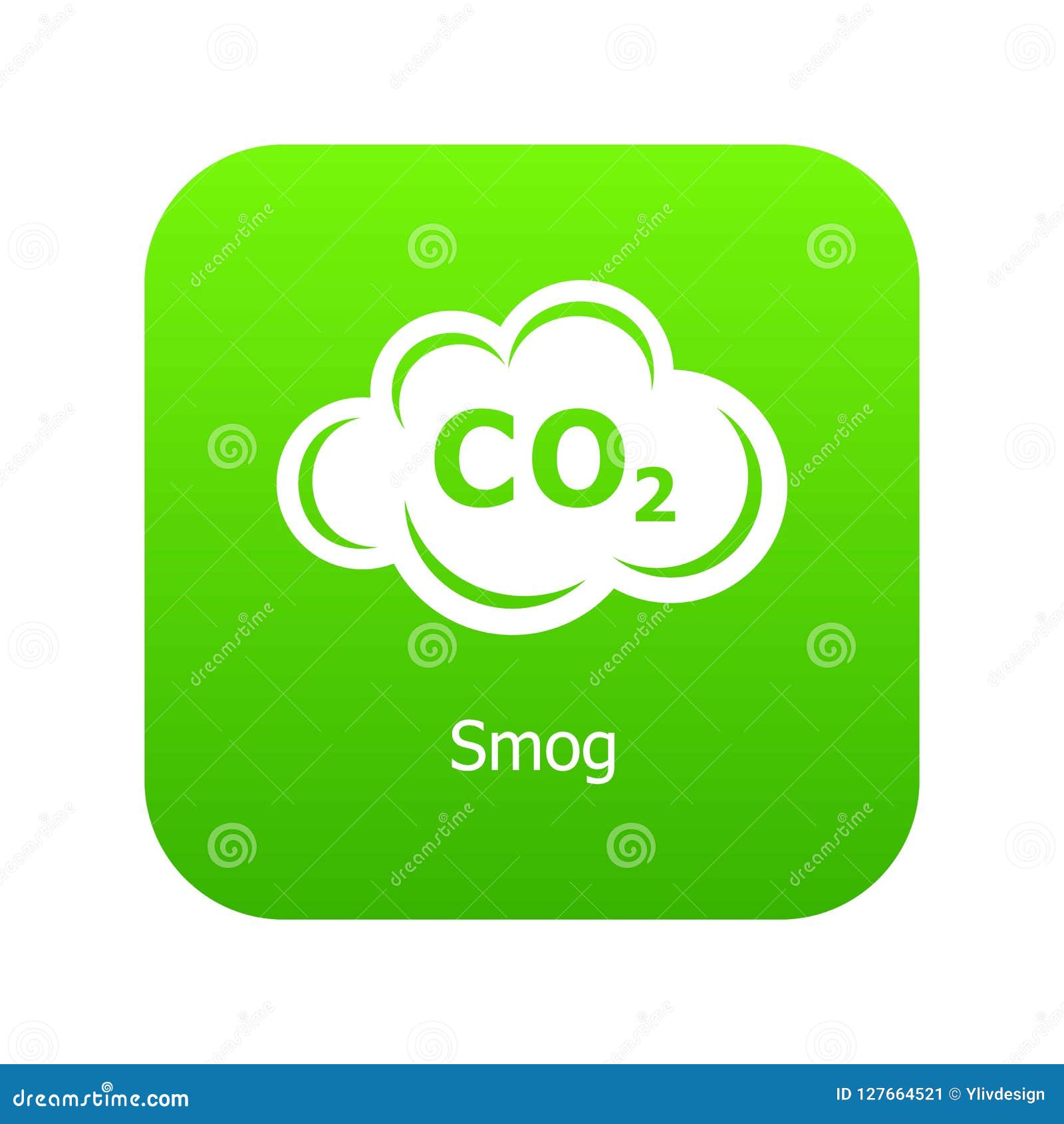 Smog icon green vector stock vector. Illustration of icon - 127664521