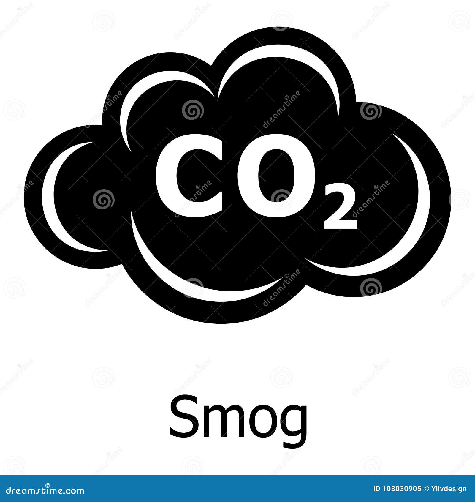Smog icon, simple style stock vector. Illustration of icon - 103030905