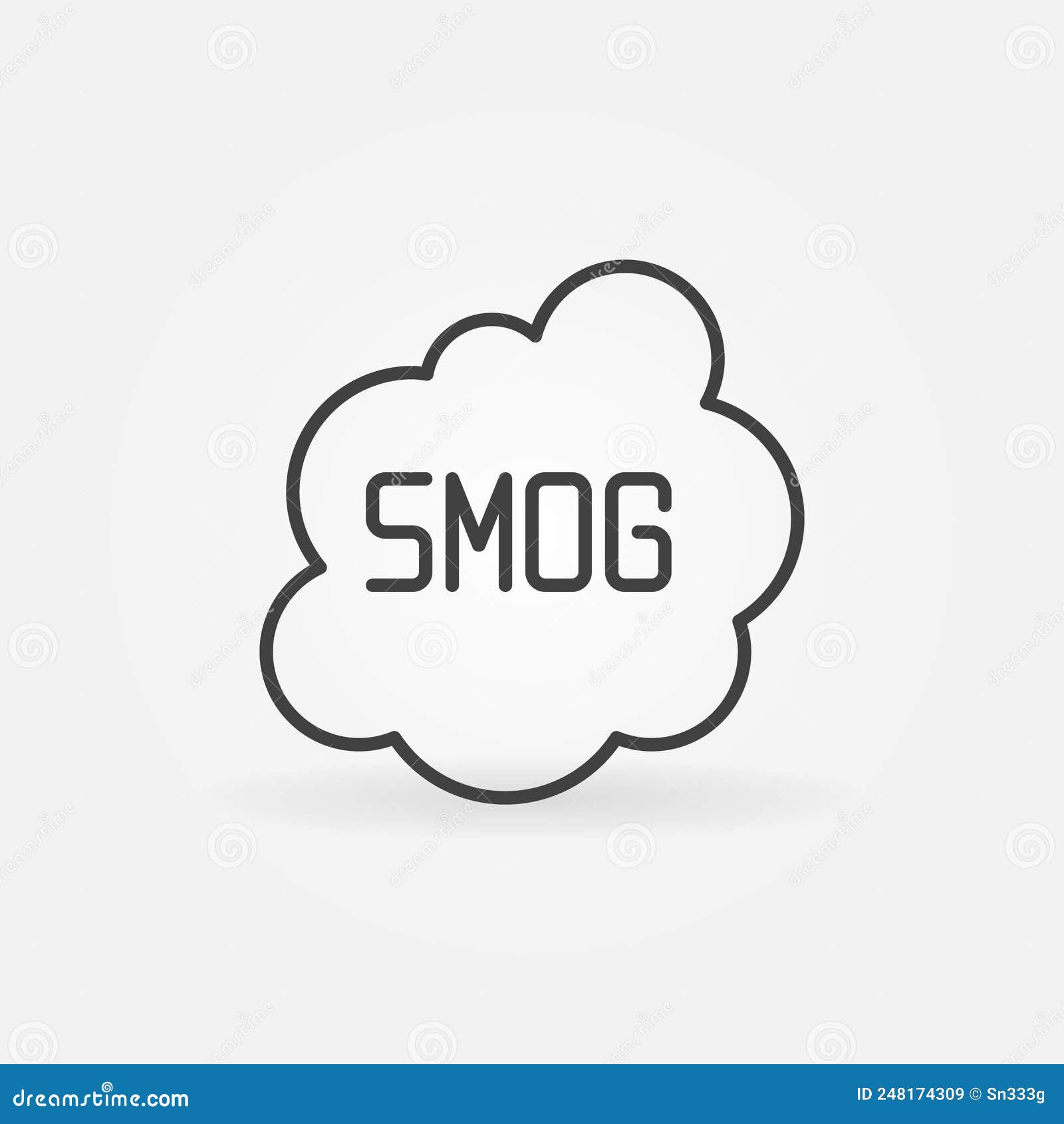 Smog Linear Vector Concept Icon or Logo Stock Vector - Illustration of ...