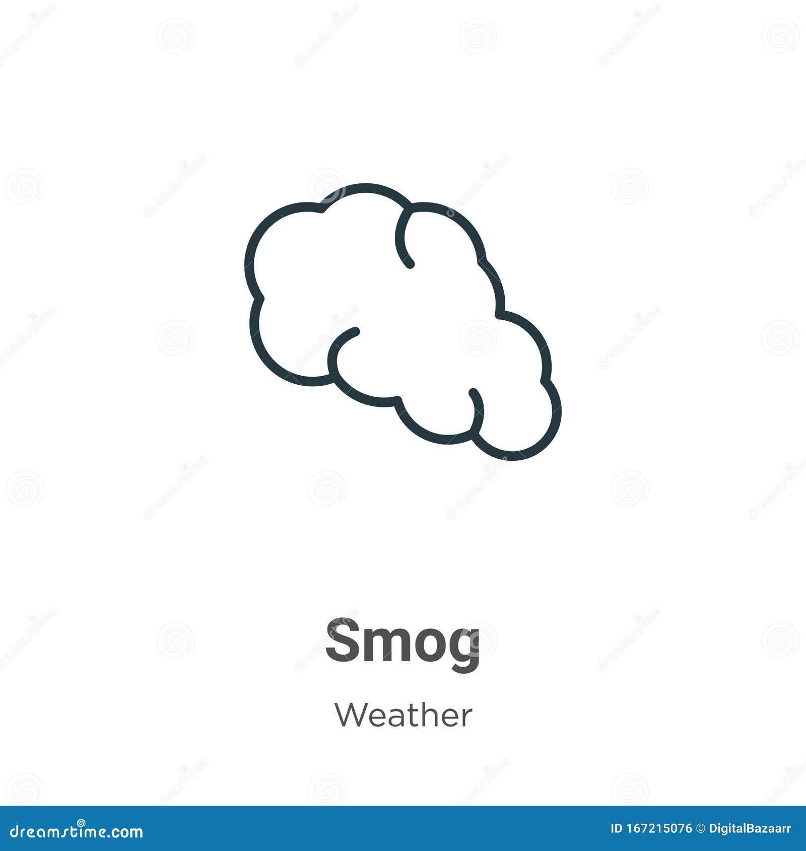 Smog Outline Vector Icon. Thin Line Black Smog Icon, Flat Vector Simple ...