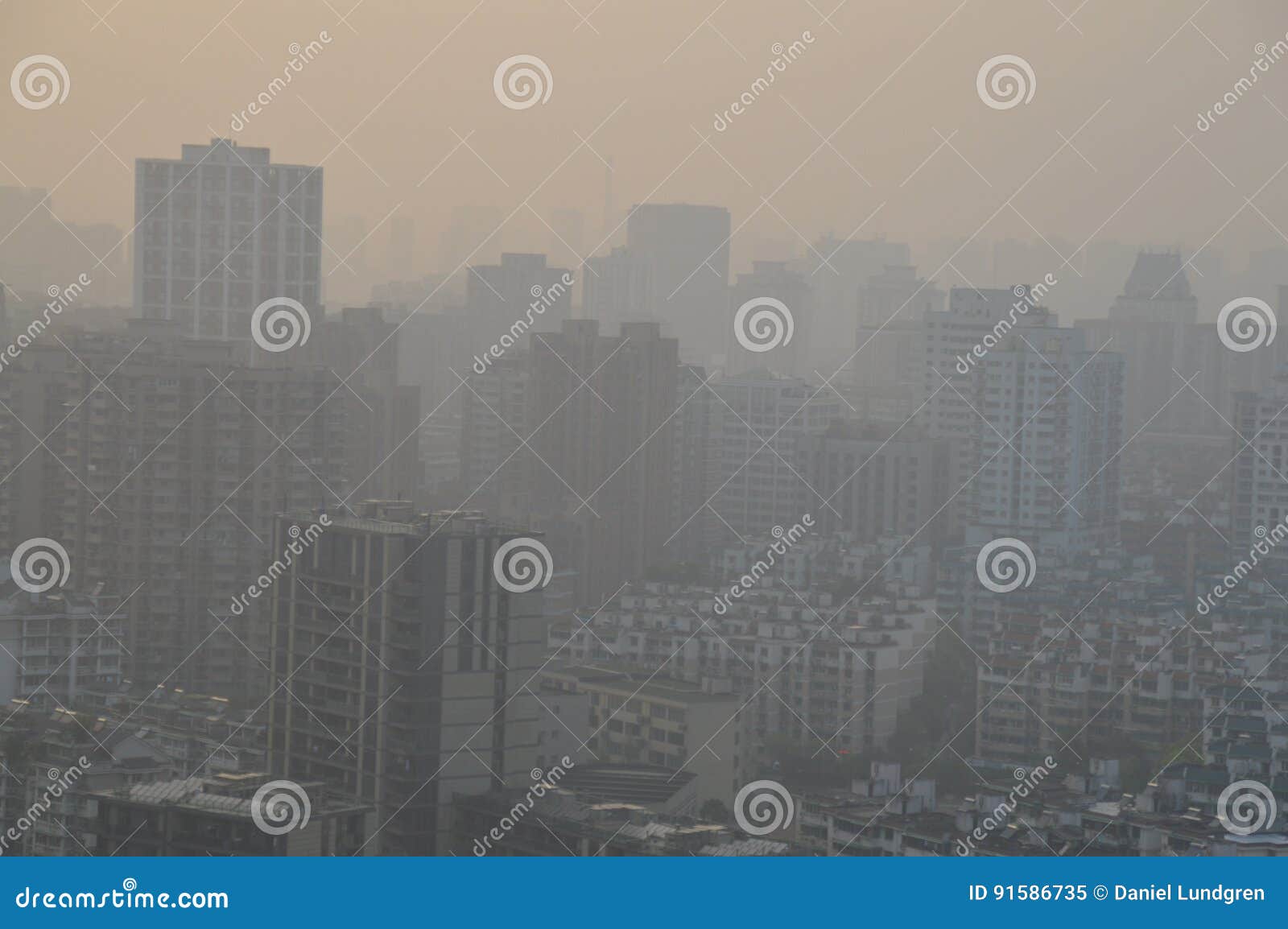 Smog problem in China stock image. Image of smog, buildings - 91586735