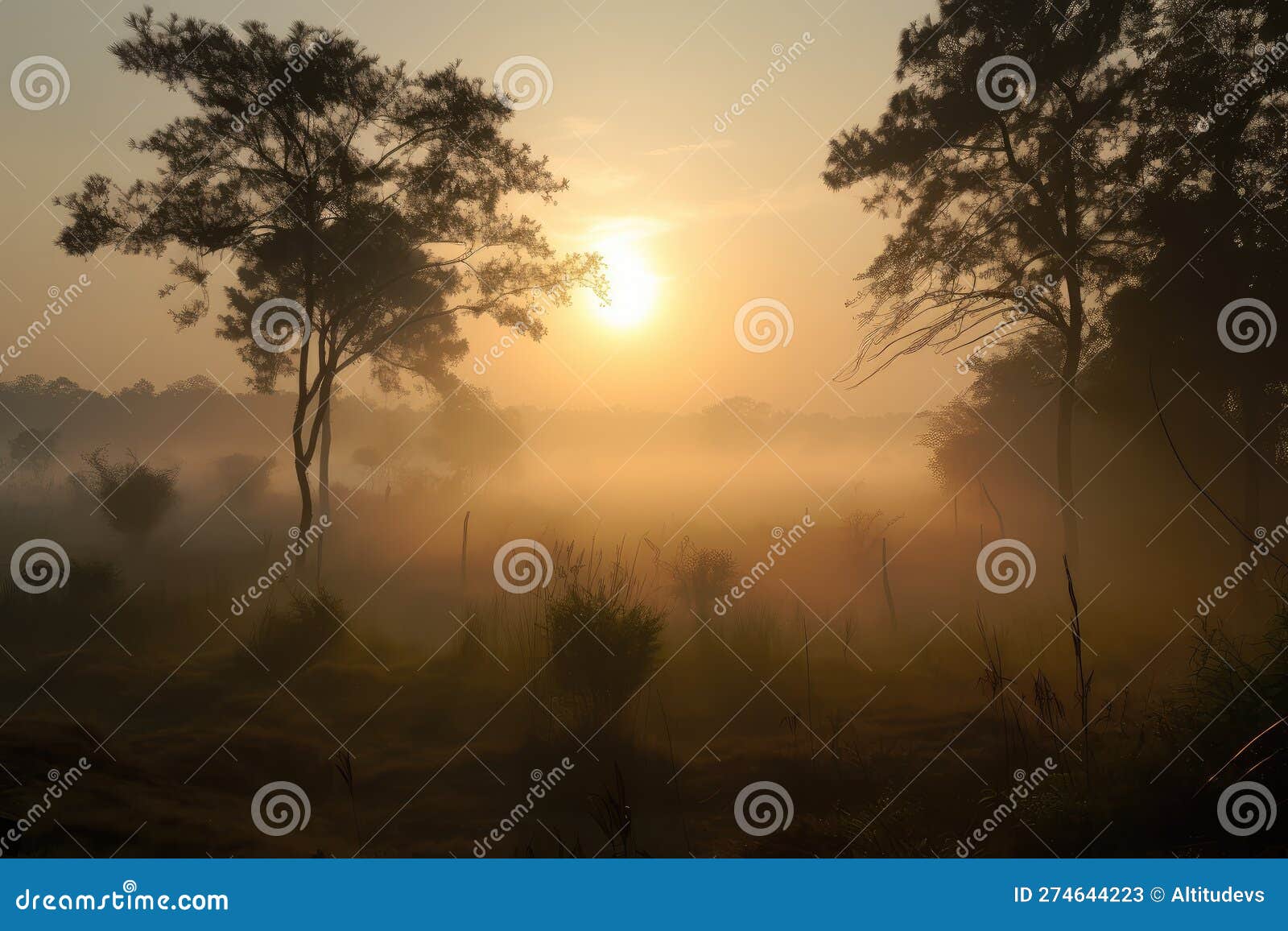 Smoggy Sunrise, with Rays of Light Breaking through the Haze Stock ...