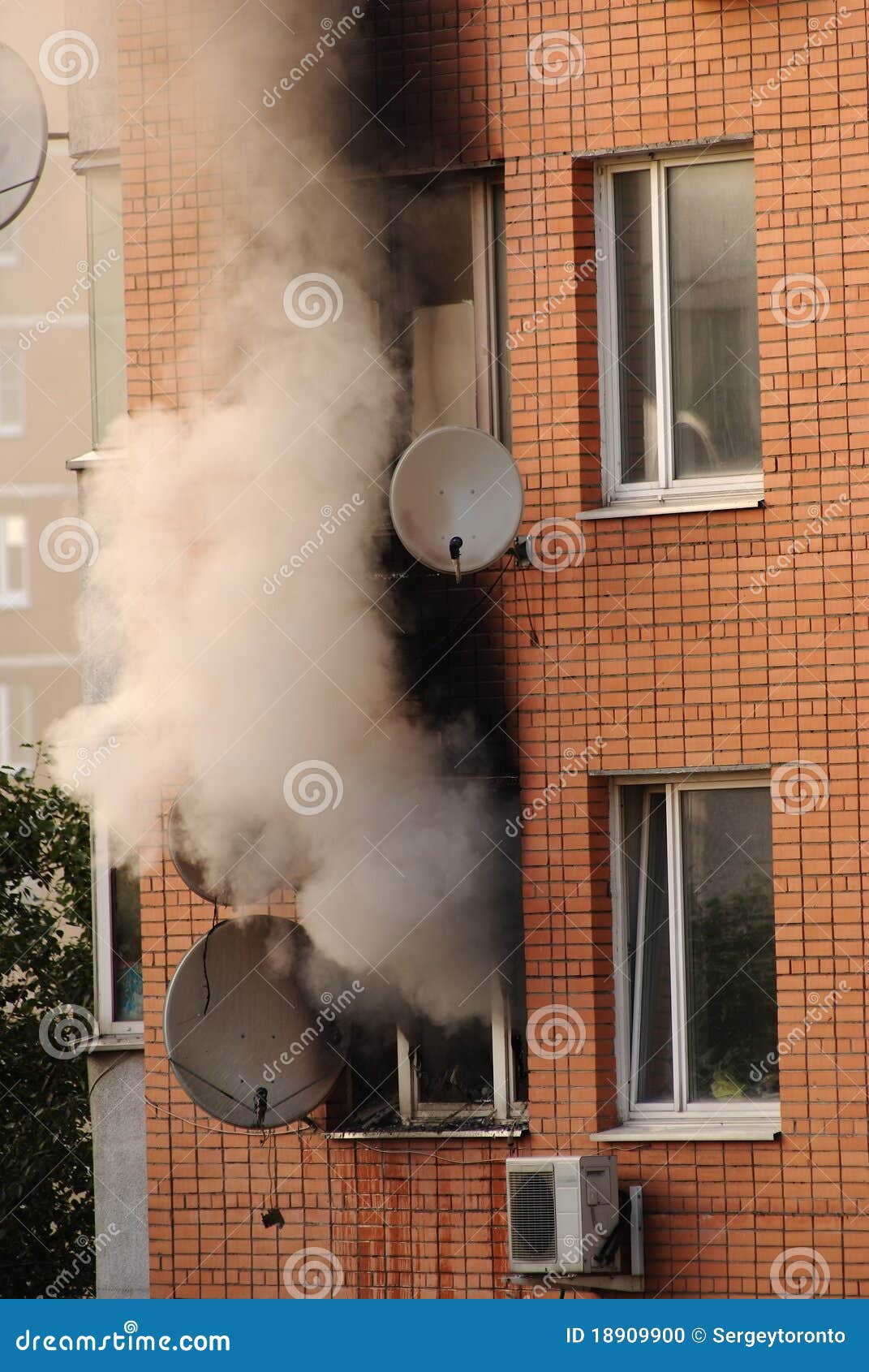 Smoke stock photo. Image of flames, brick, house, fiery - 18909900