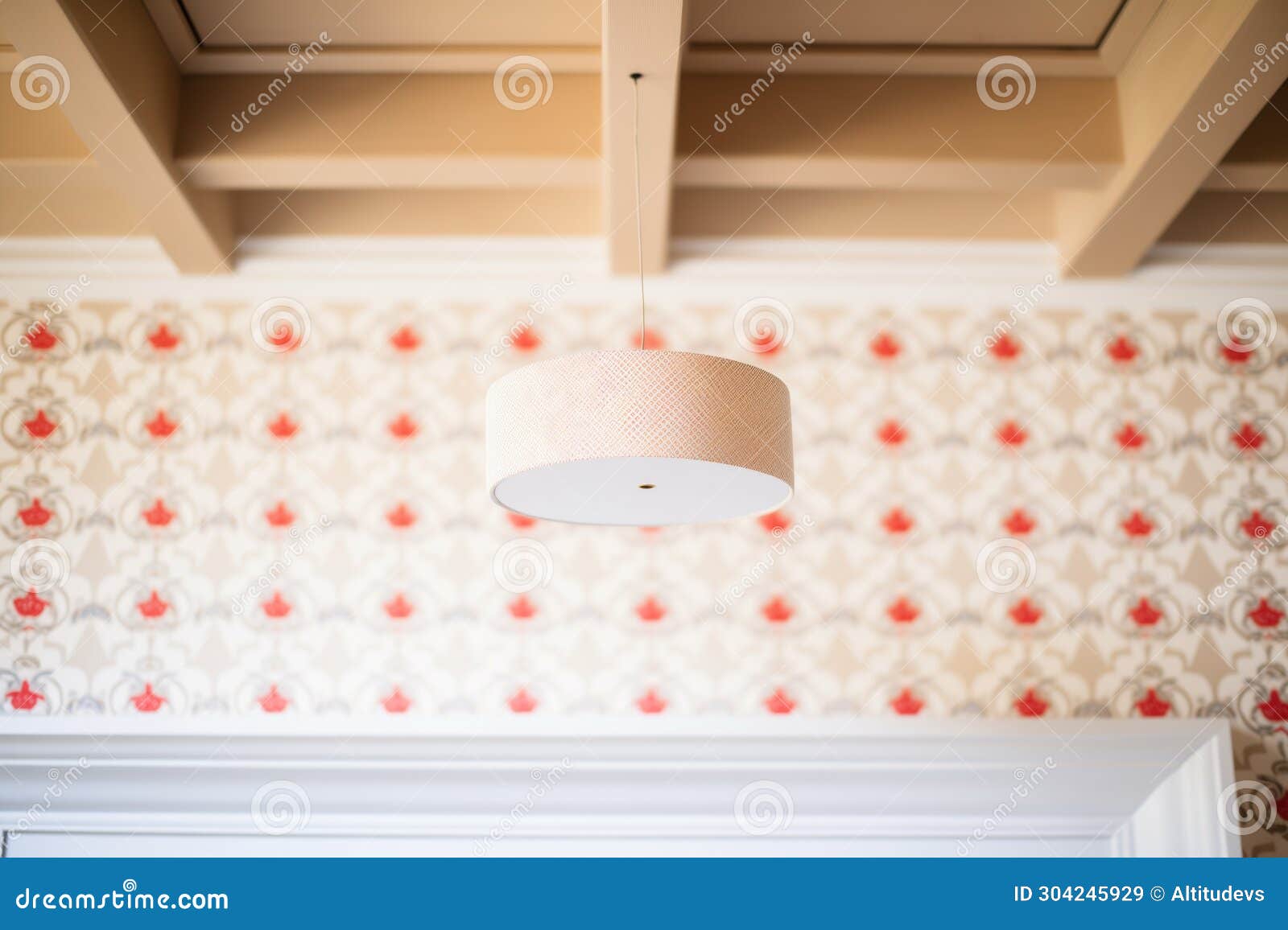 Smoke Alarm on a Patterned Ceiling, Interior Design Stock Illustration ...
