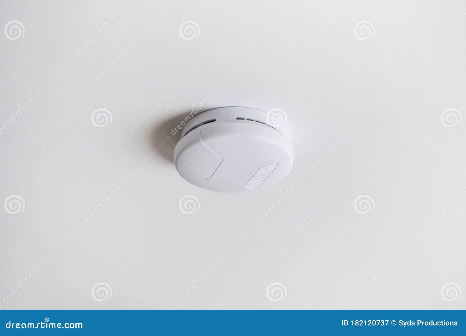 Smoke Alarm, Sensor or Detector on White Ceiling Stock Image - Image of ...