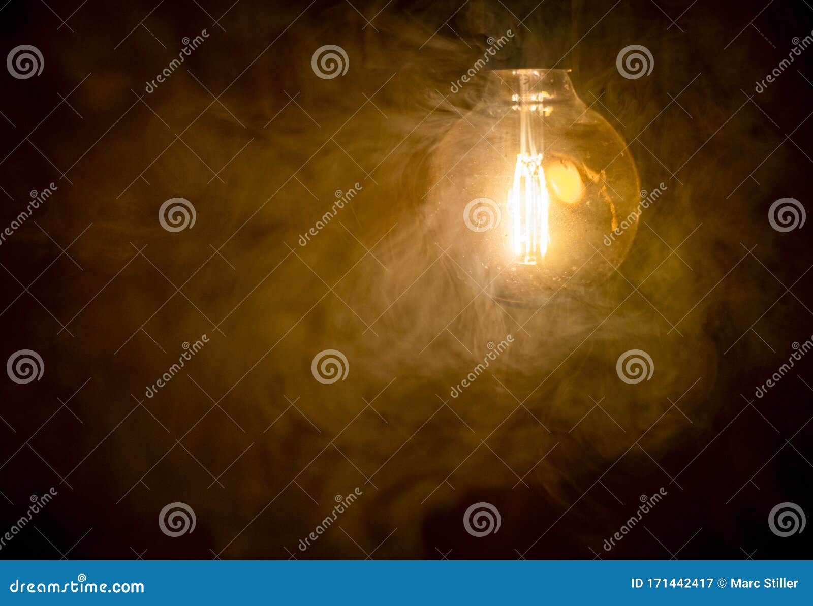 Smoke around a light bulb stock image. Image of mystical - 171442417
