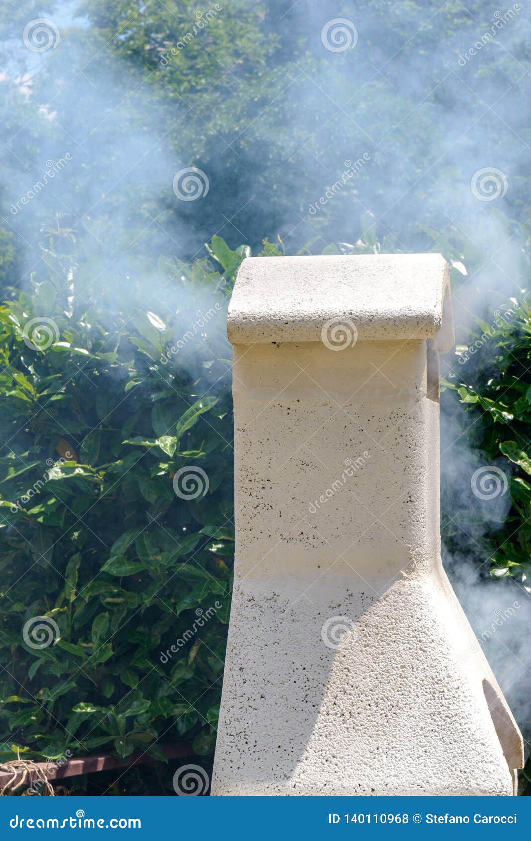 Smoke Barbecue chimney stock photo. Image of open, outside - 140110968