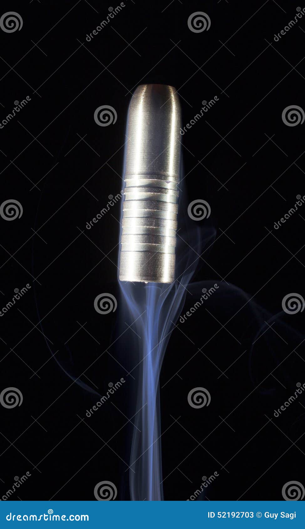 Smoke behind a bullet stock image. Image of smoke, white - 52192703