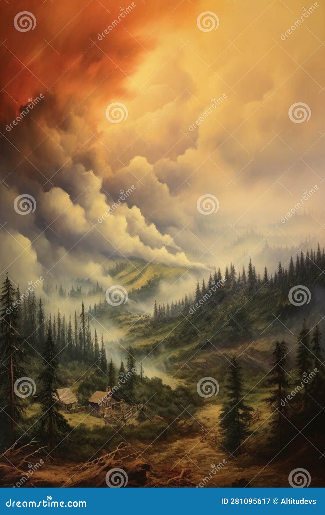 Smoke Billowing from a Distant Wildfire Stock Image - Image of ...