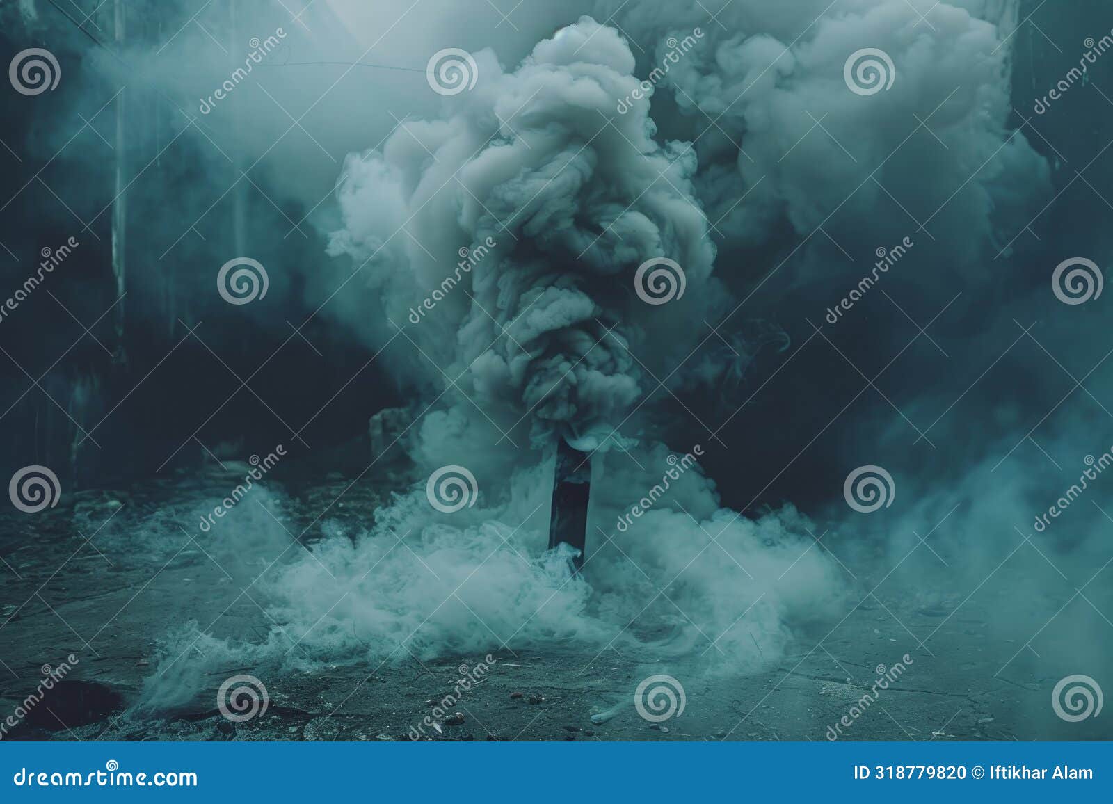 Smoke Billowing In Dark On Black Background Stock Photography ...