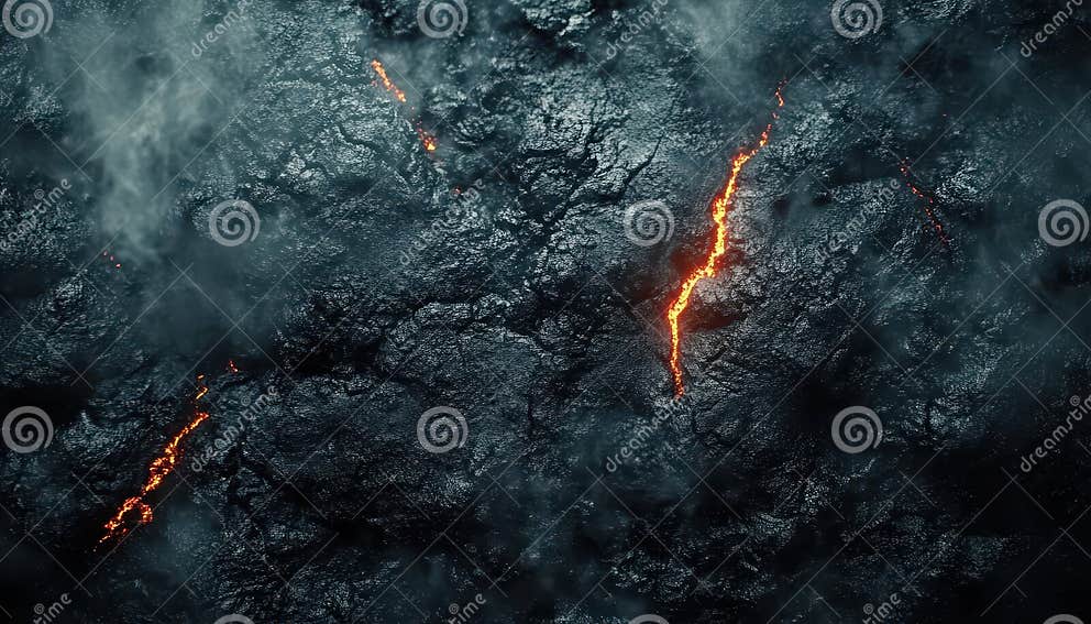 Smoke Billows from Cooling Lava after a Volcanic Eruption in a Dramatic ...