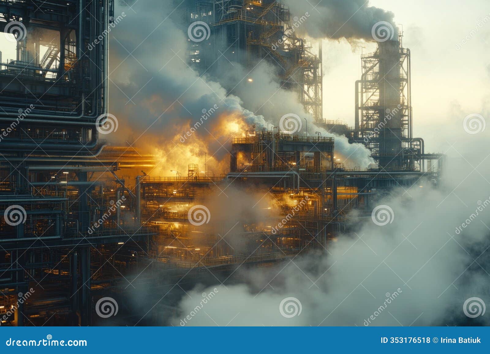 Smoke Billows from an Industrial Complex As Flames Erupt from Various ... Smoke Billows from an Industrial Complex As Flames Erupt from Various ...