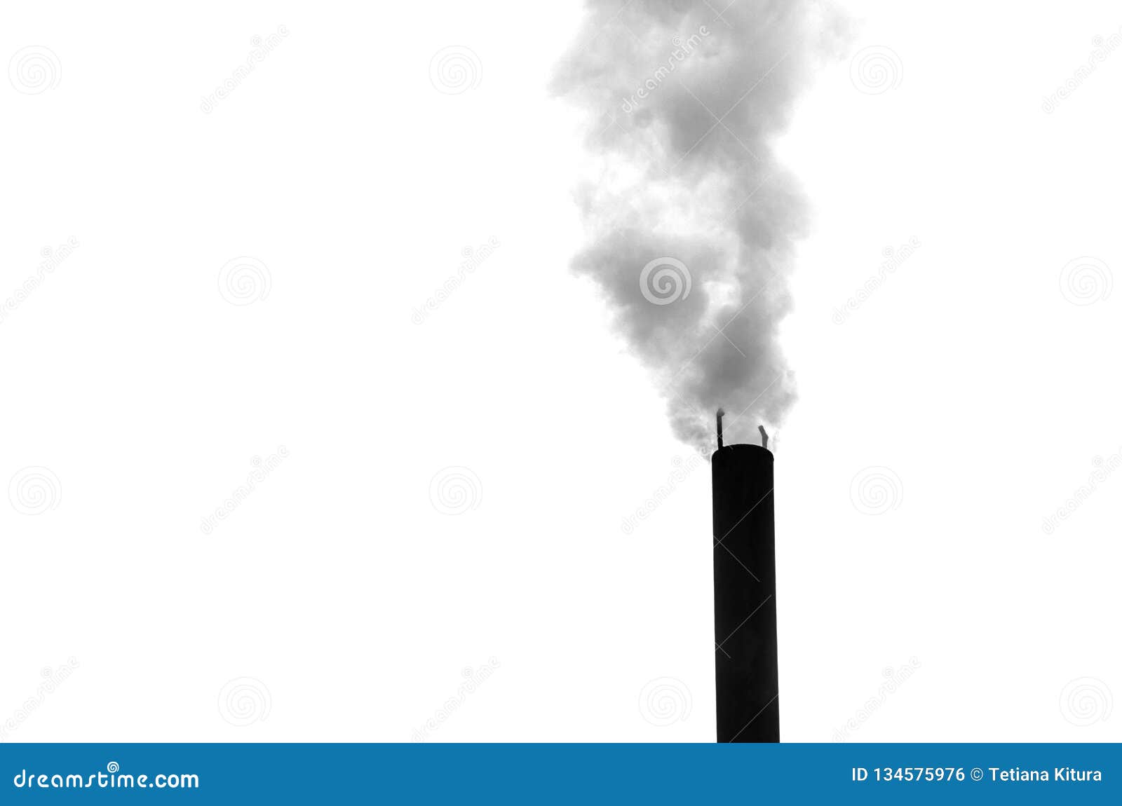 Black Chimney Of The House, Which Becomes Smoke. Stock Photography ...