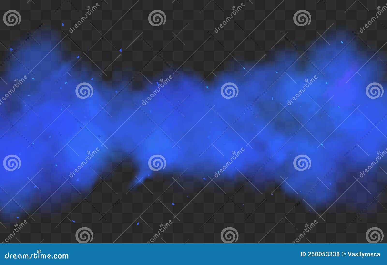 Smoke Blue Fog Background Effect. Vector Blue Steam Cloud Mist Smoke ...