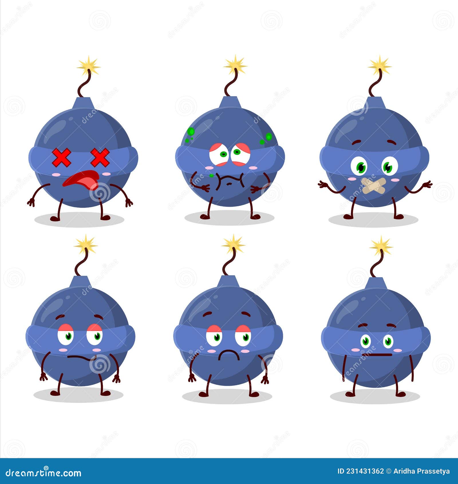 Smoke Bomb Firework Cartoon Character with Nope Expression Stock Vector ...