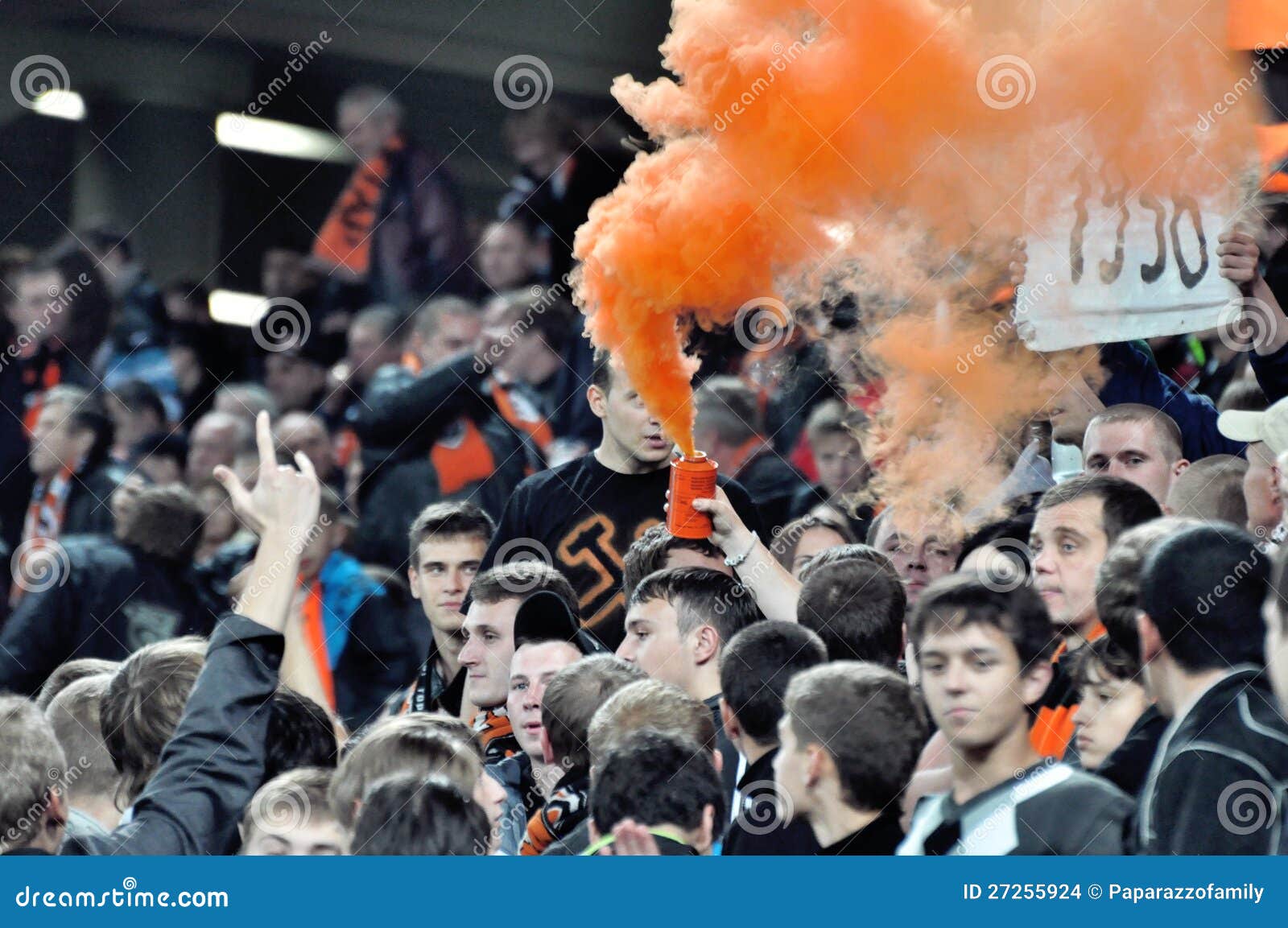 Smoke bomb at the podium editorial stock image. Image of competitive ...