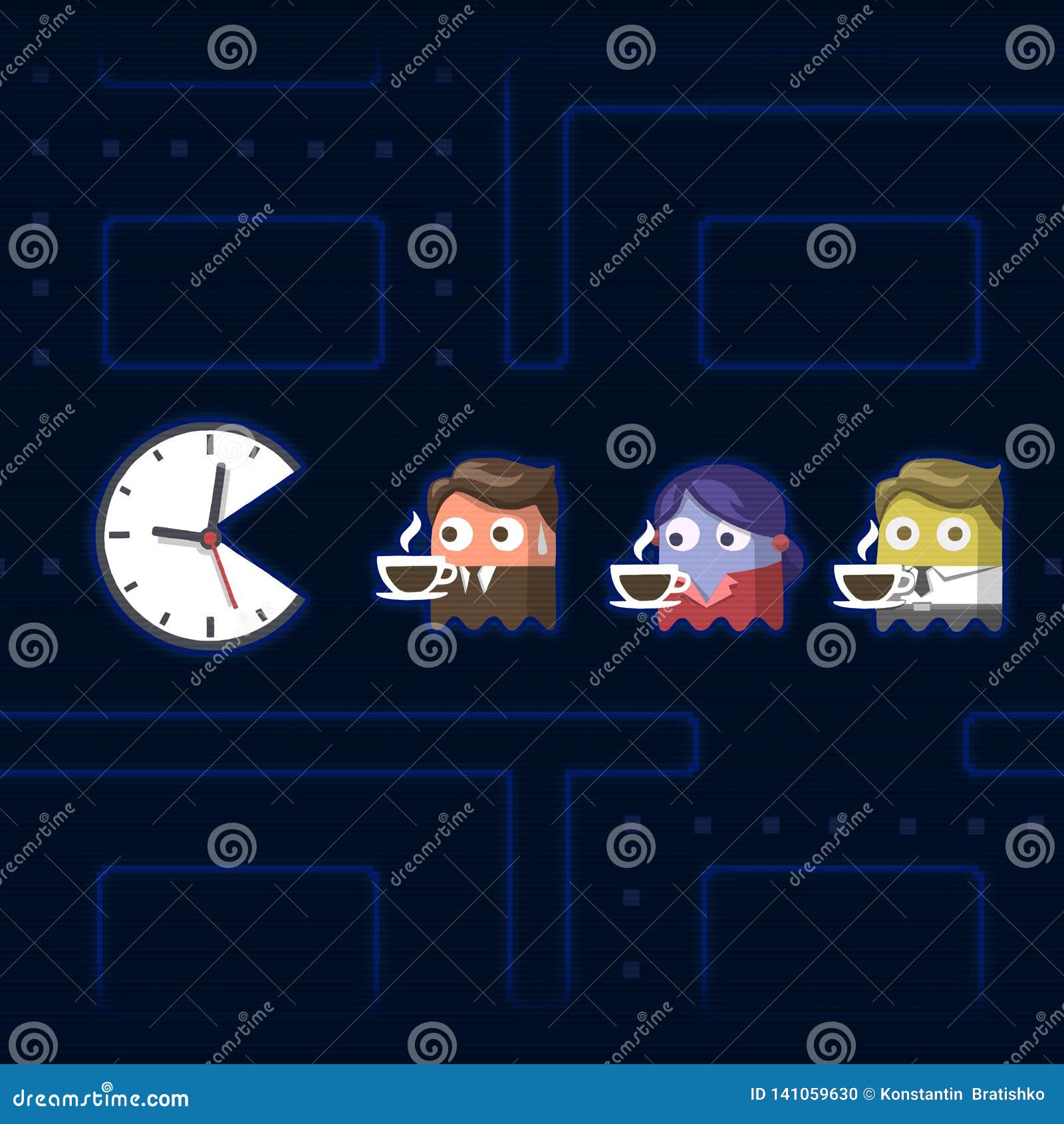 Smoke break art cartoon stock illustration. Illustration of mature ...