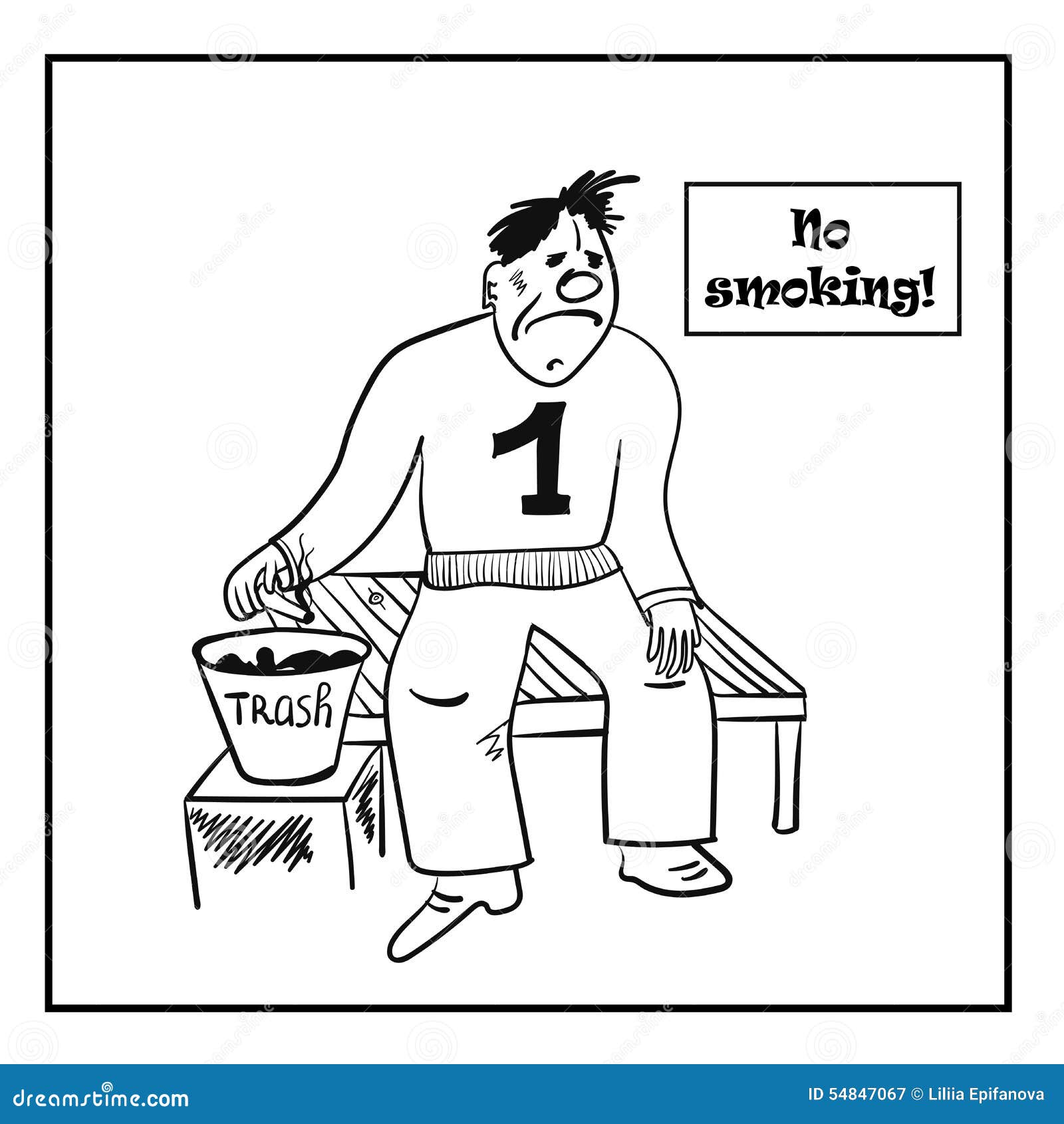 Smoke Break Comic Illustration Stock Illustration - Illustration of ...