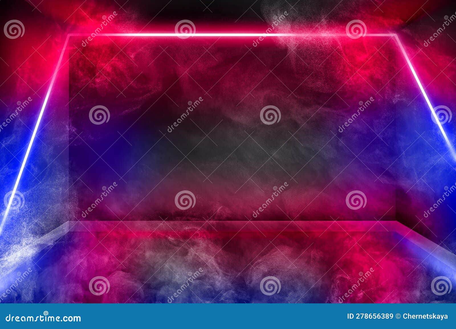 Smoke and Bright Neon Light in Room Stock Image - Image of light, night ...