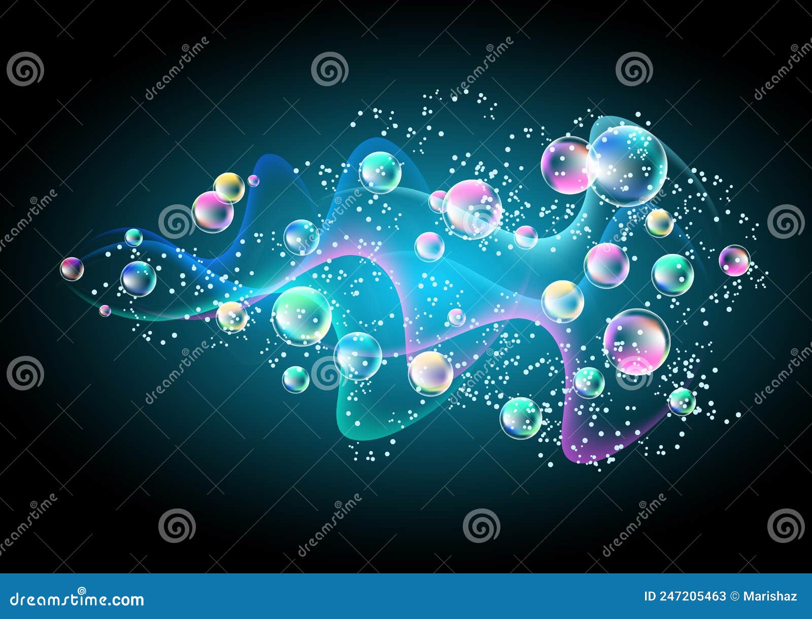 Smoke and bubbles stock vector. Illustration of smoke - 247205463