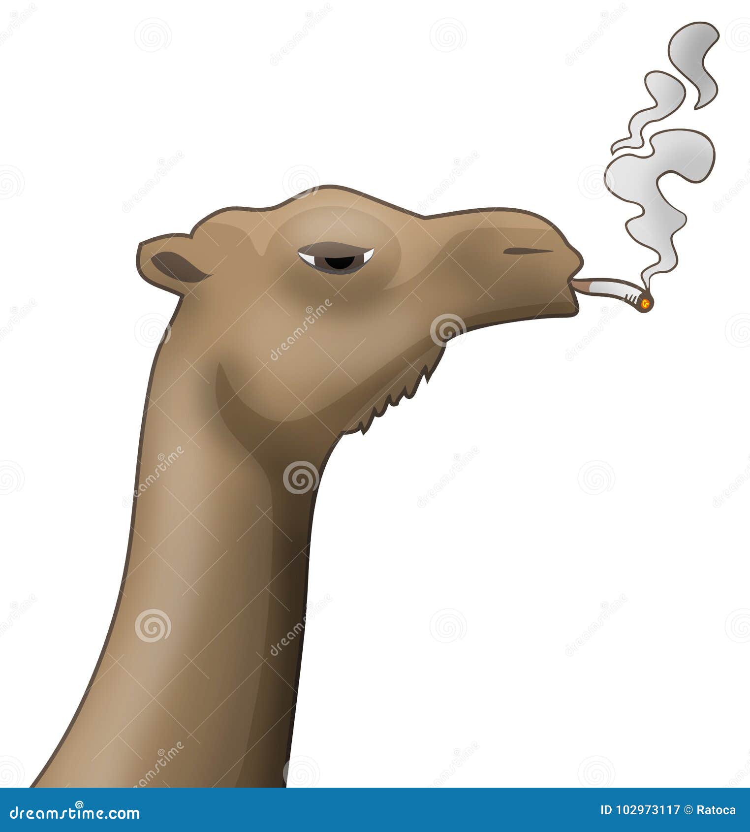 Smoke camel stock illustration. Illustration of herbivorous - 102973117