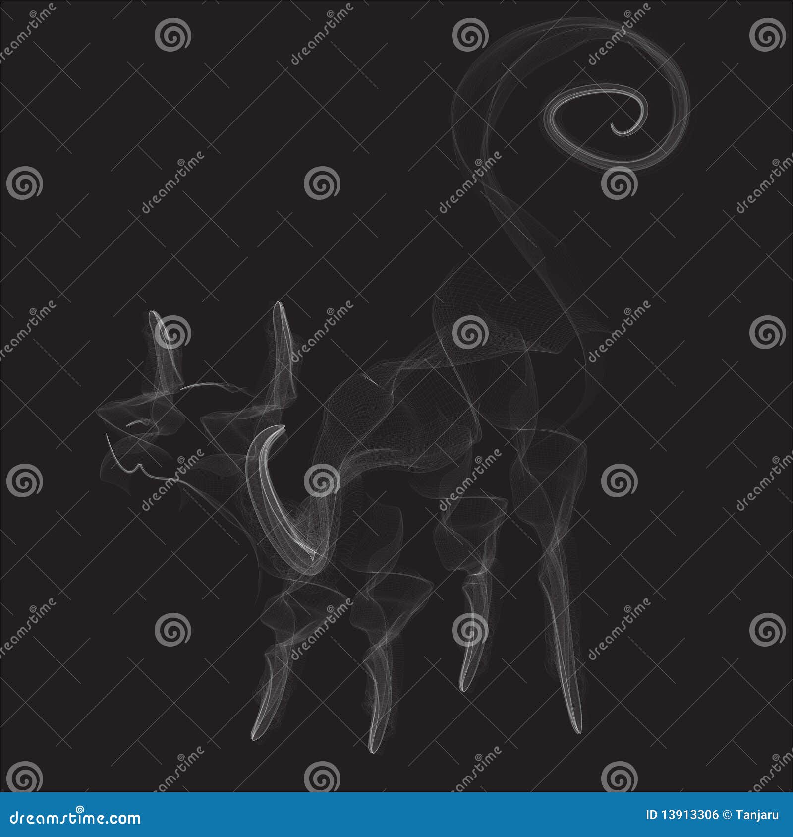 Smoke cat stock vector. Illustration of artistic, mysterious - 13913306