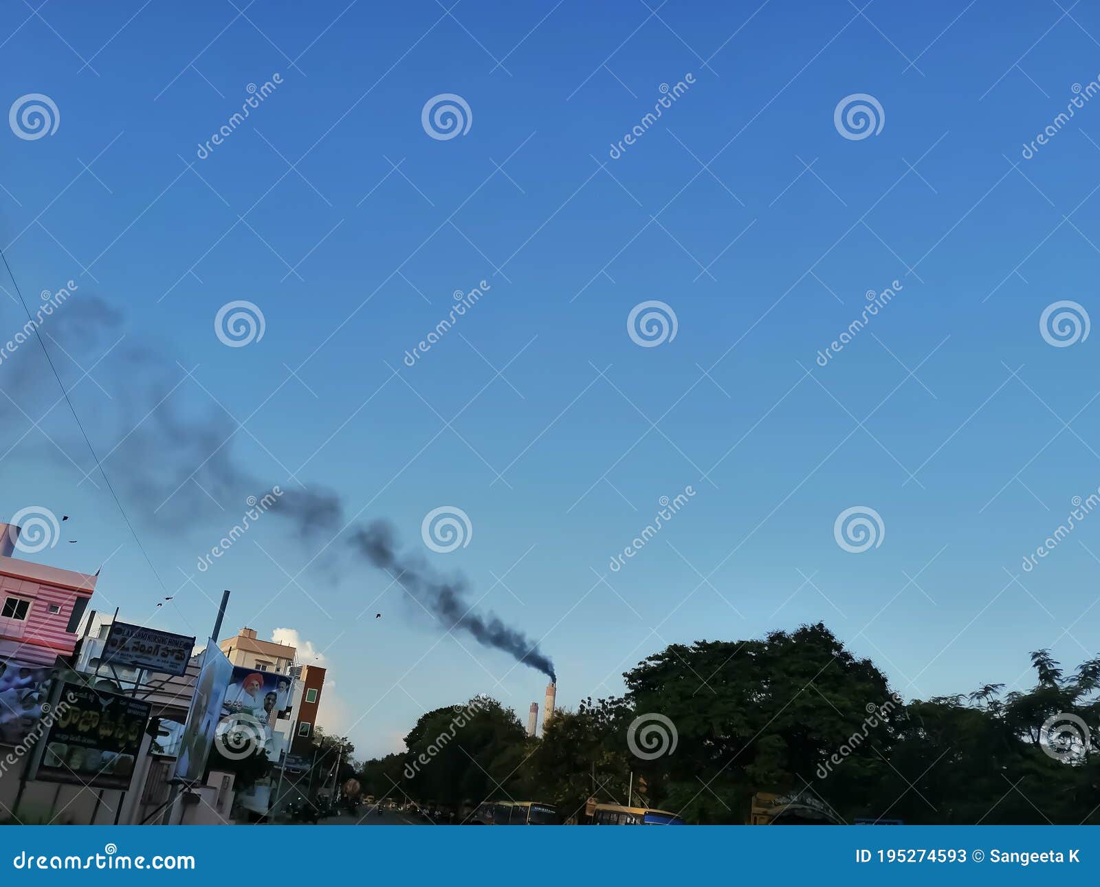 Smoke from the Chimney - Air Pollution- Thermal Pollution Stock Image ...