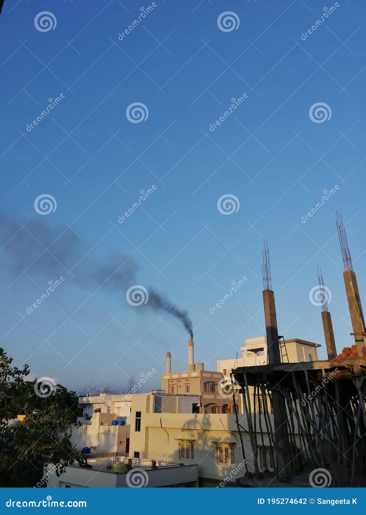 Smoke from the Chimney - Air Pollution- Thermal Pollution Stock Photo ...