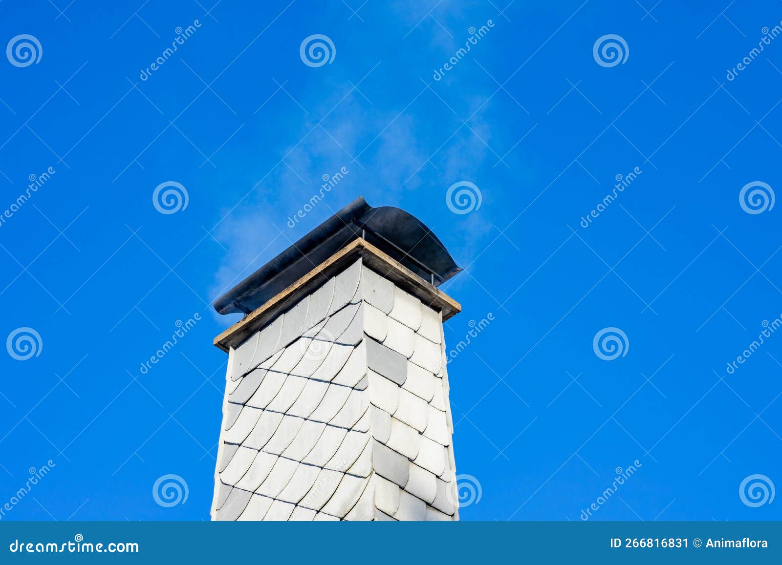 Smoke from a Chimney of a House Stock Image - Image of color, eaves ...