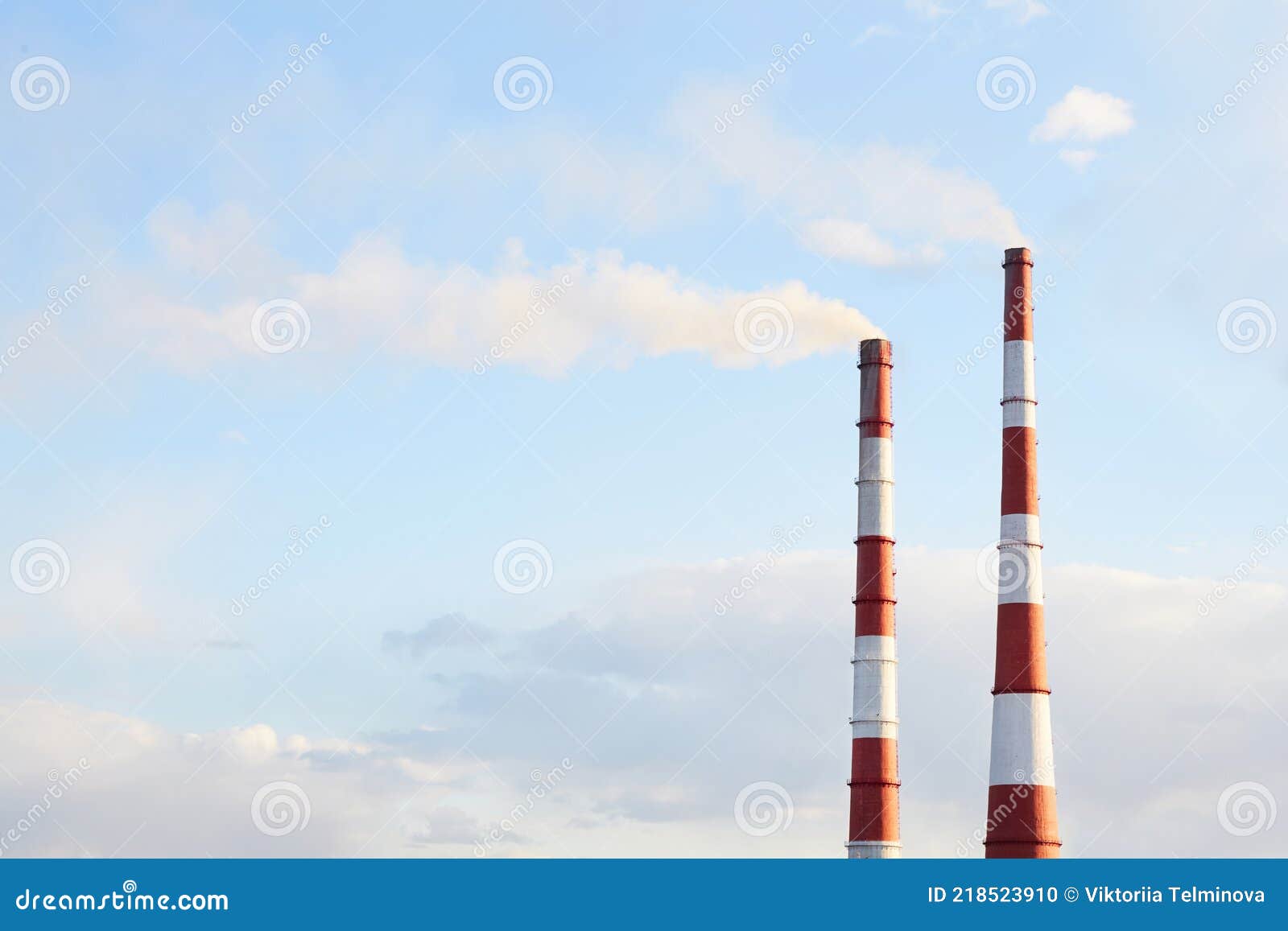 The Chimney Of A Thermal Power Plant, The Smoke Extracted By A Thermal ...