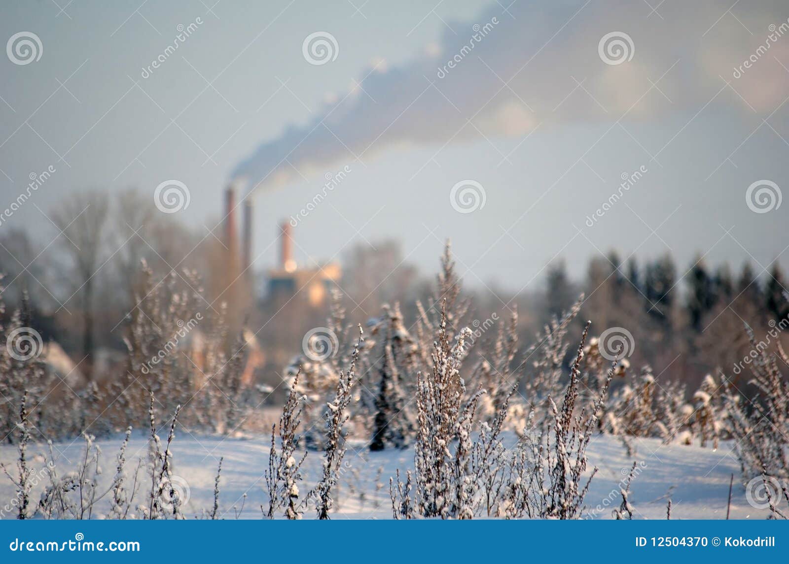 Smoke from Chimney at Winter Stock Photo - Image of icon, factory: 12504370