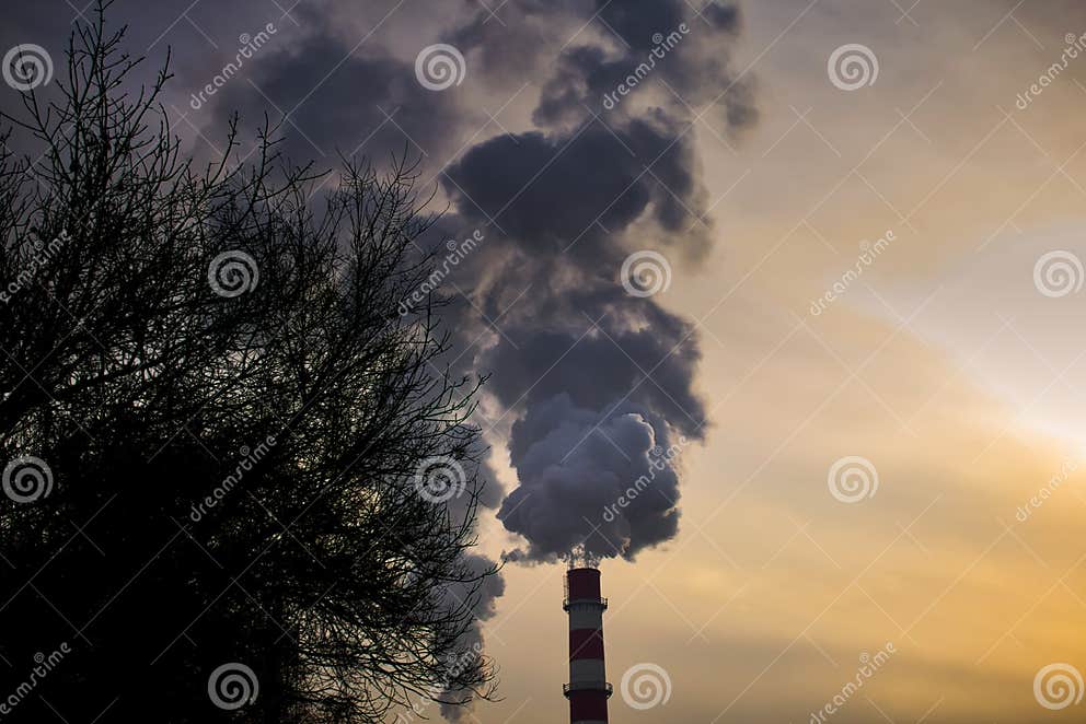 Smoke from the CHPP Pipe stock image. Image of chpp - 215804487