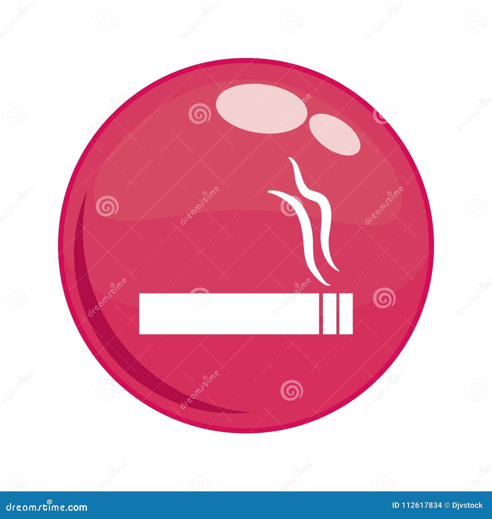 Smoke Cigarette Button Icon Stock Vector - Illustration of sign, marker ...