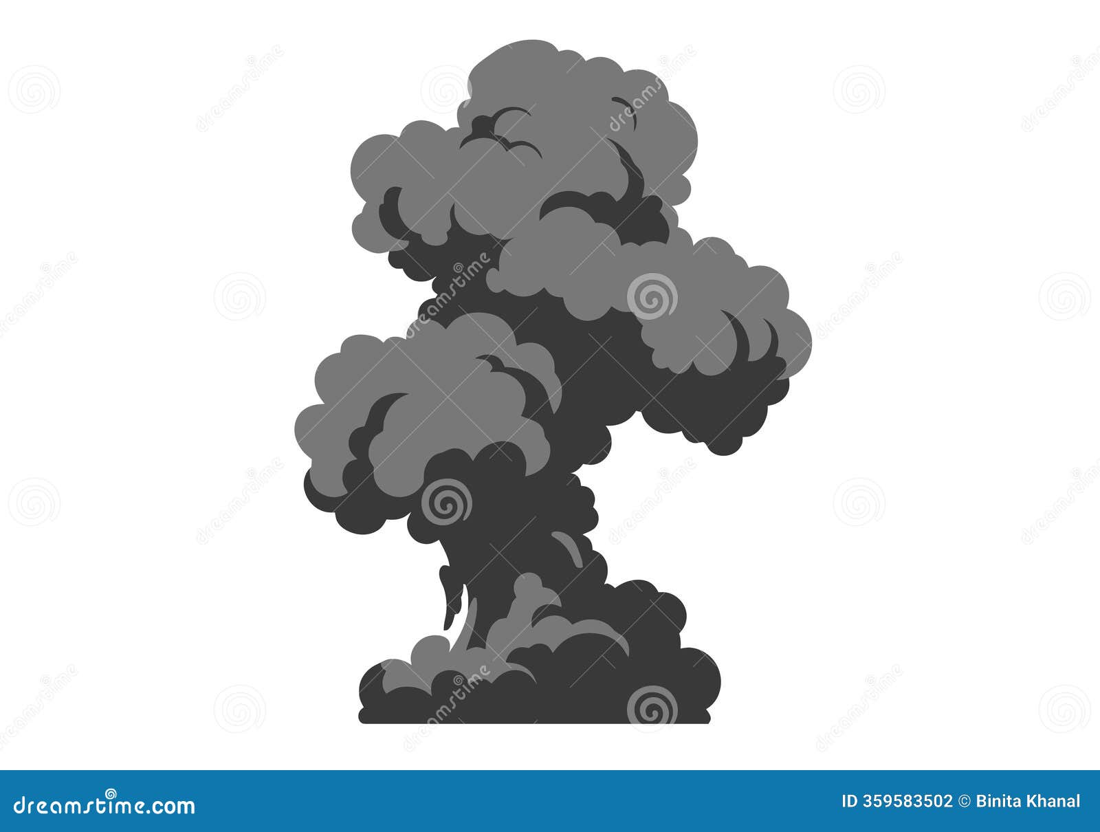Smoke cloud clip art. stock illustration. Illustration of emergency ...